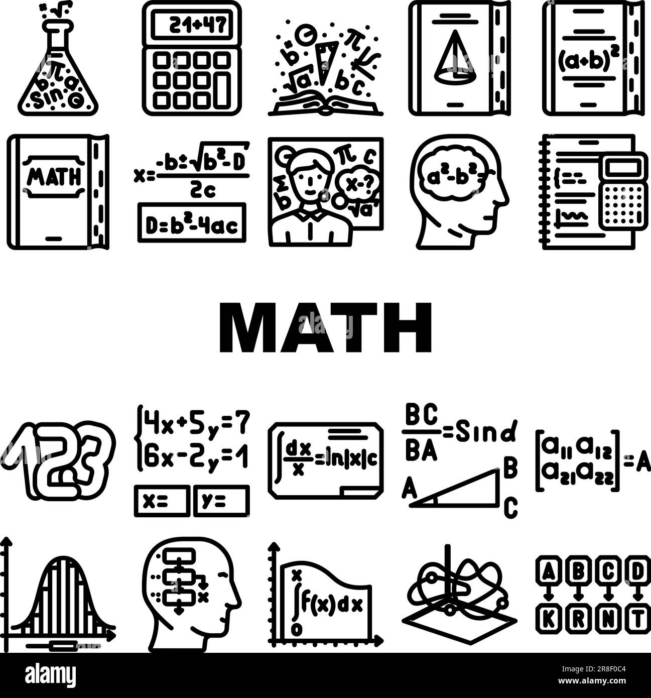 math science education school icons set vector Stock Vector Image & Art ...