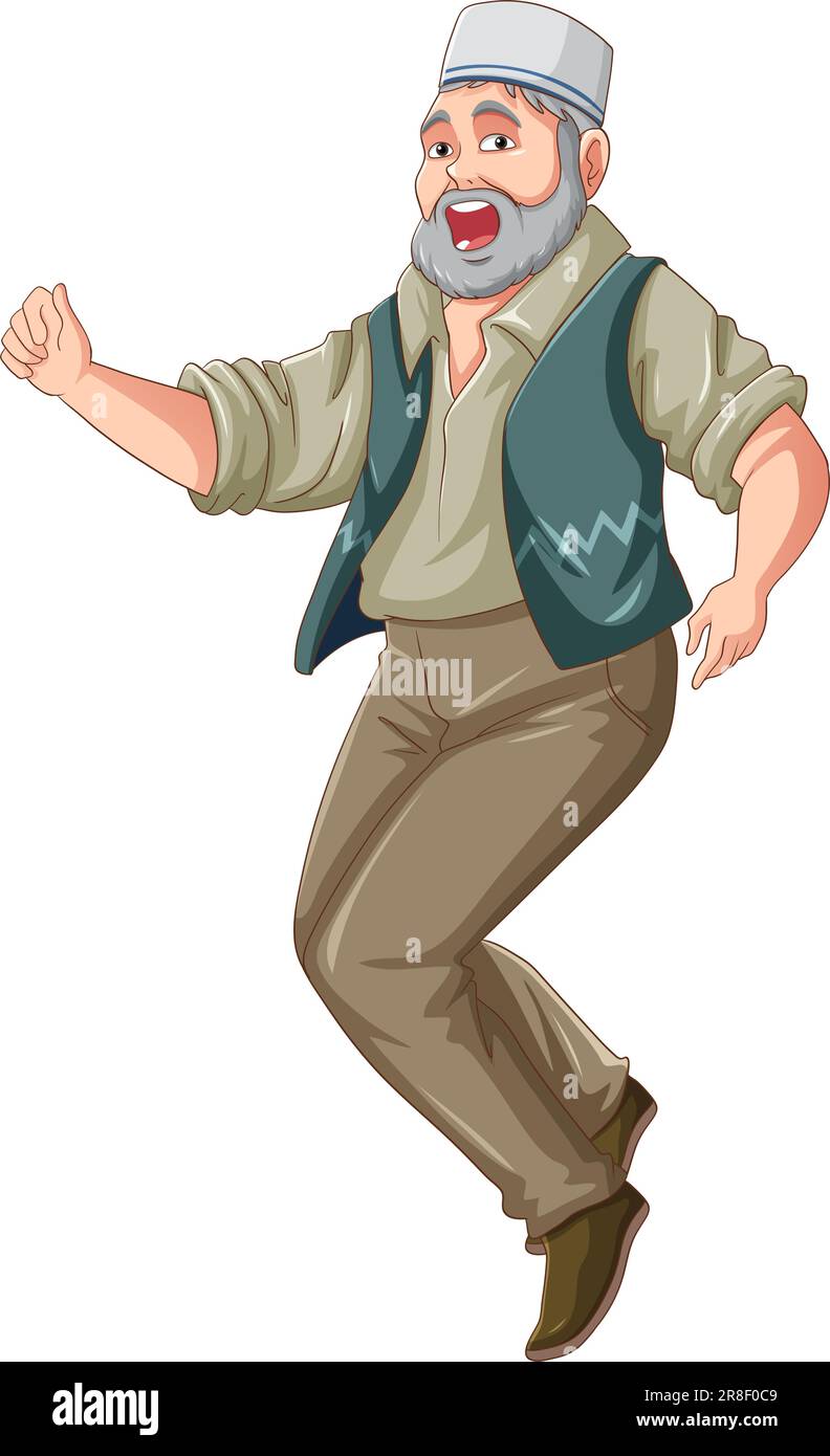 Indian Man Dancing Cartoon Character illustration Stock Vector Image ...