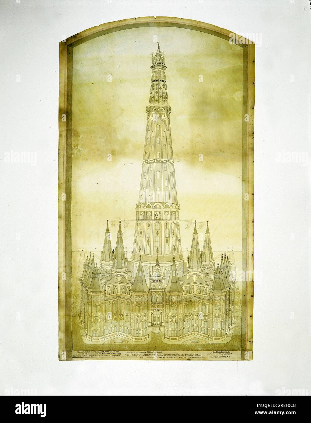 Proposed-Perspective Elevation for an Art Exposition Building, and ...