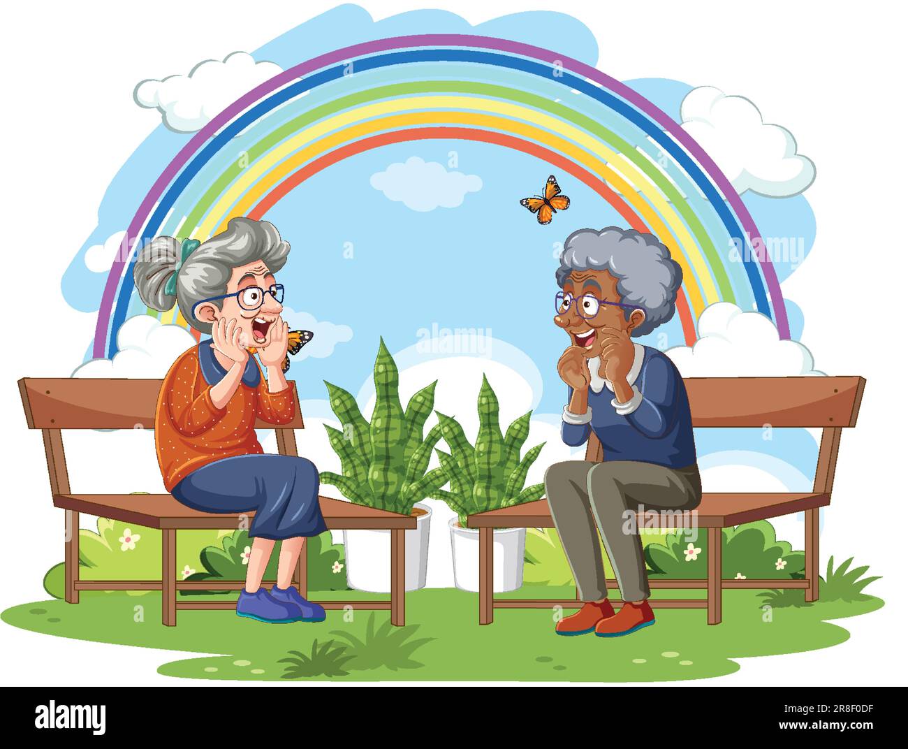 Grandmother talking cartoon Cut Out Stock Images & Pictures - Alamy
