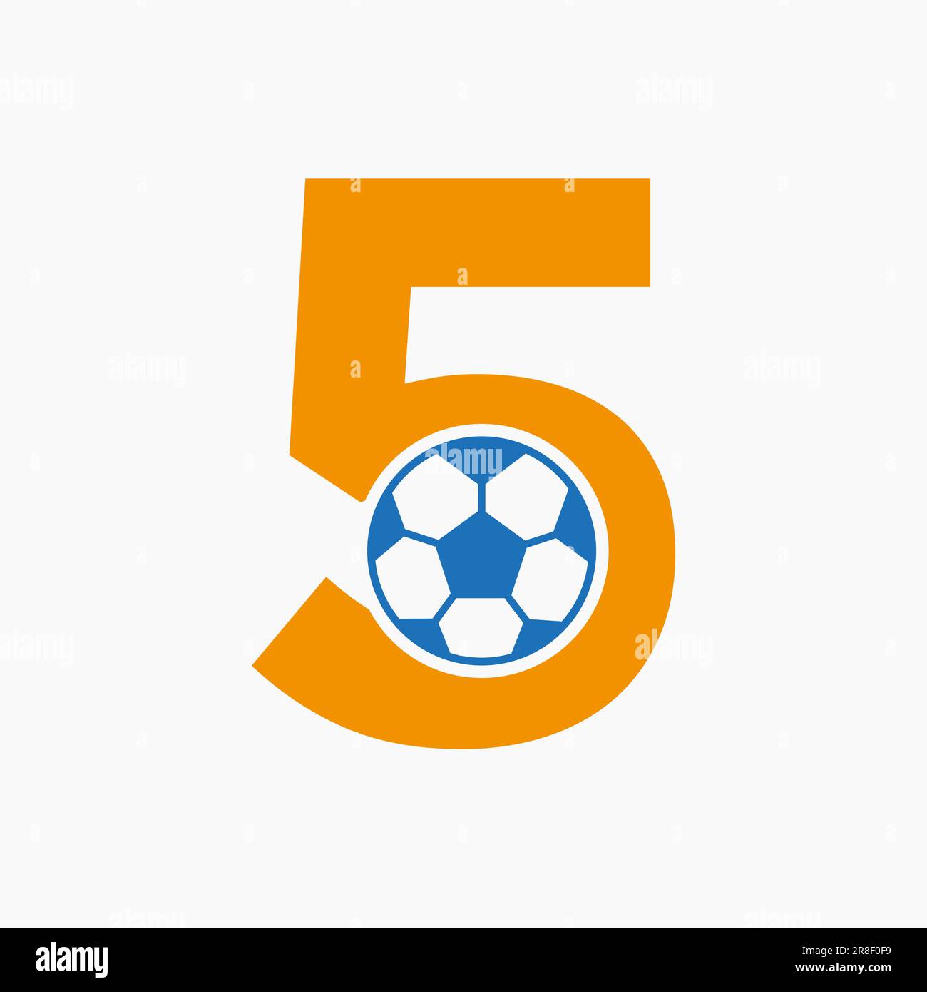 Initial Letter 5 Soccer Logo. Football Logo Design Vector Template ...