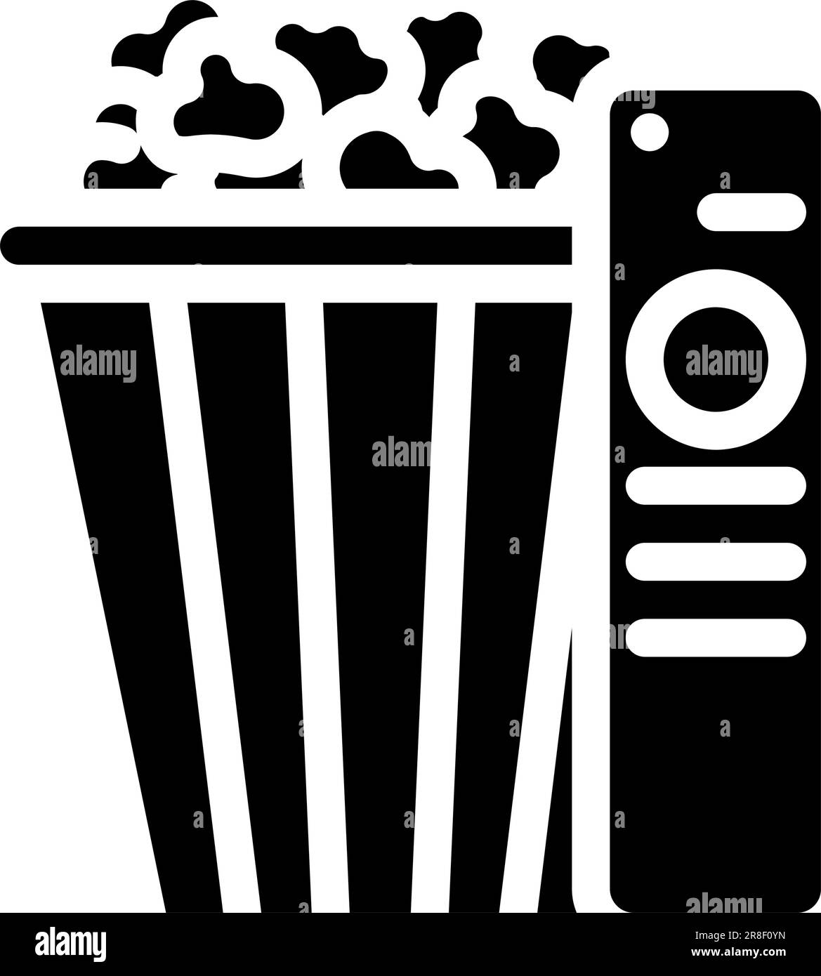 popcorn film cinema glyph icon vector illustration Stock Vector Image ...