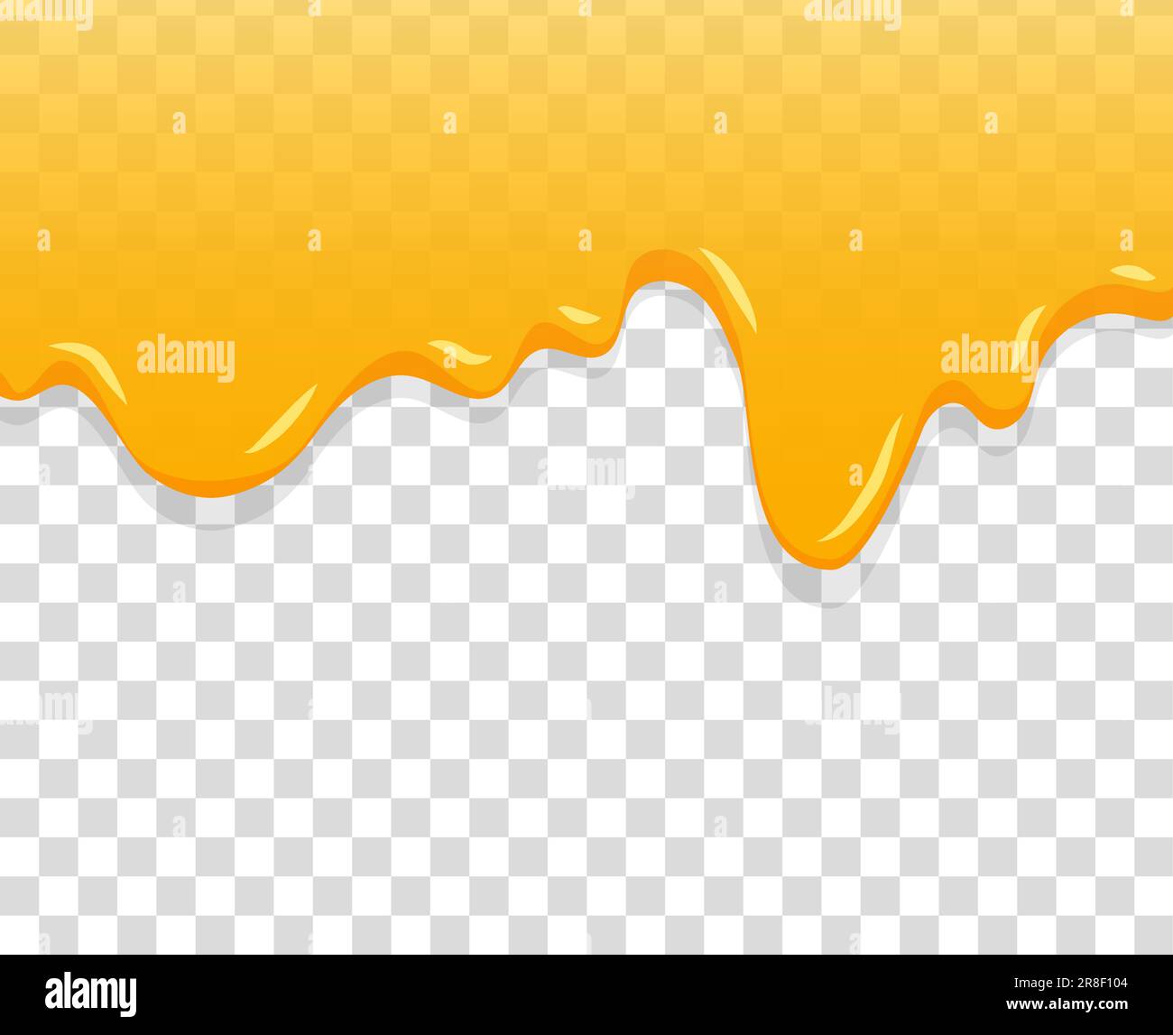 Honey or caramel melted on transparent background. Dripping yellow ...