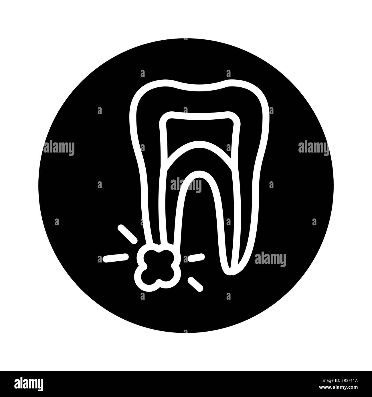 Tooth Cyst Color Line Icon Isolated Vector Element Outline Pictogram For Web Page Mobile App