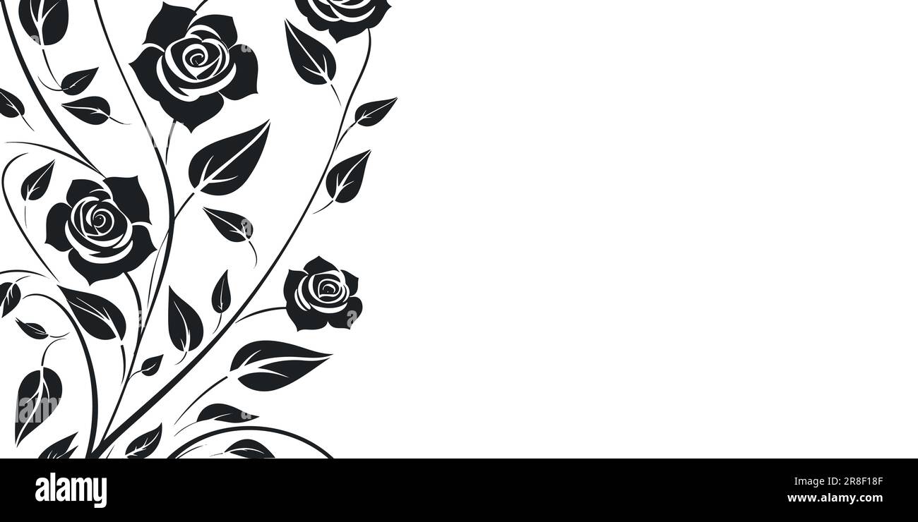 Branch of roses on a white background. Vector illustration Stock Vector ...