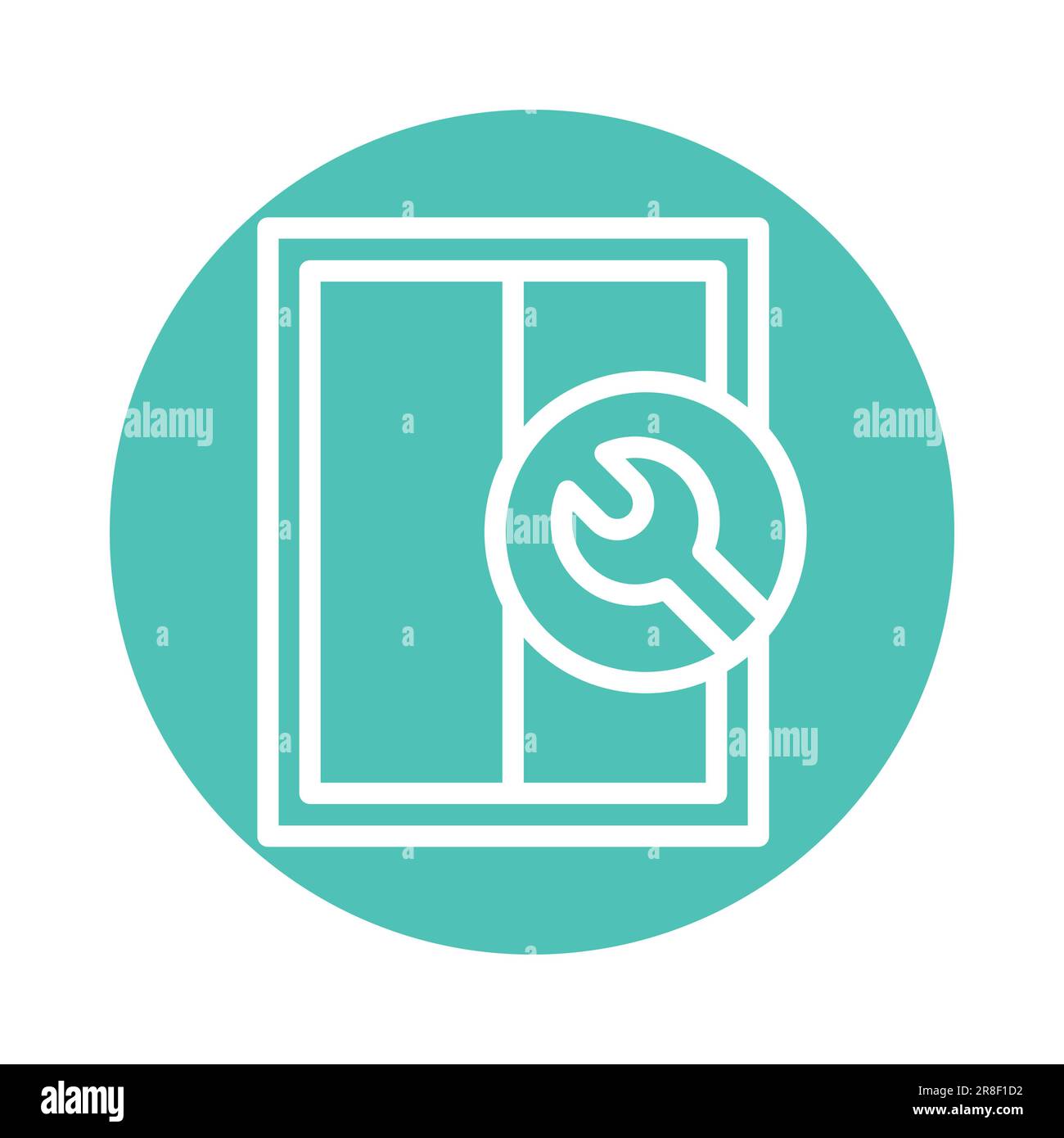 Install window color line icon. Handyman service. Isolated vector ...