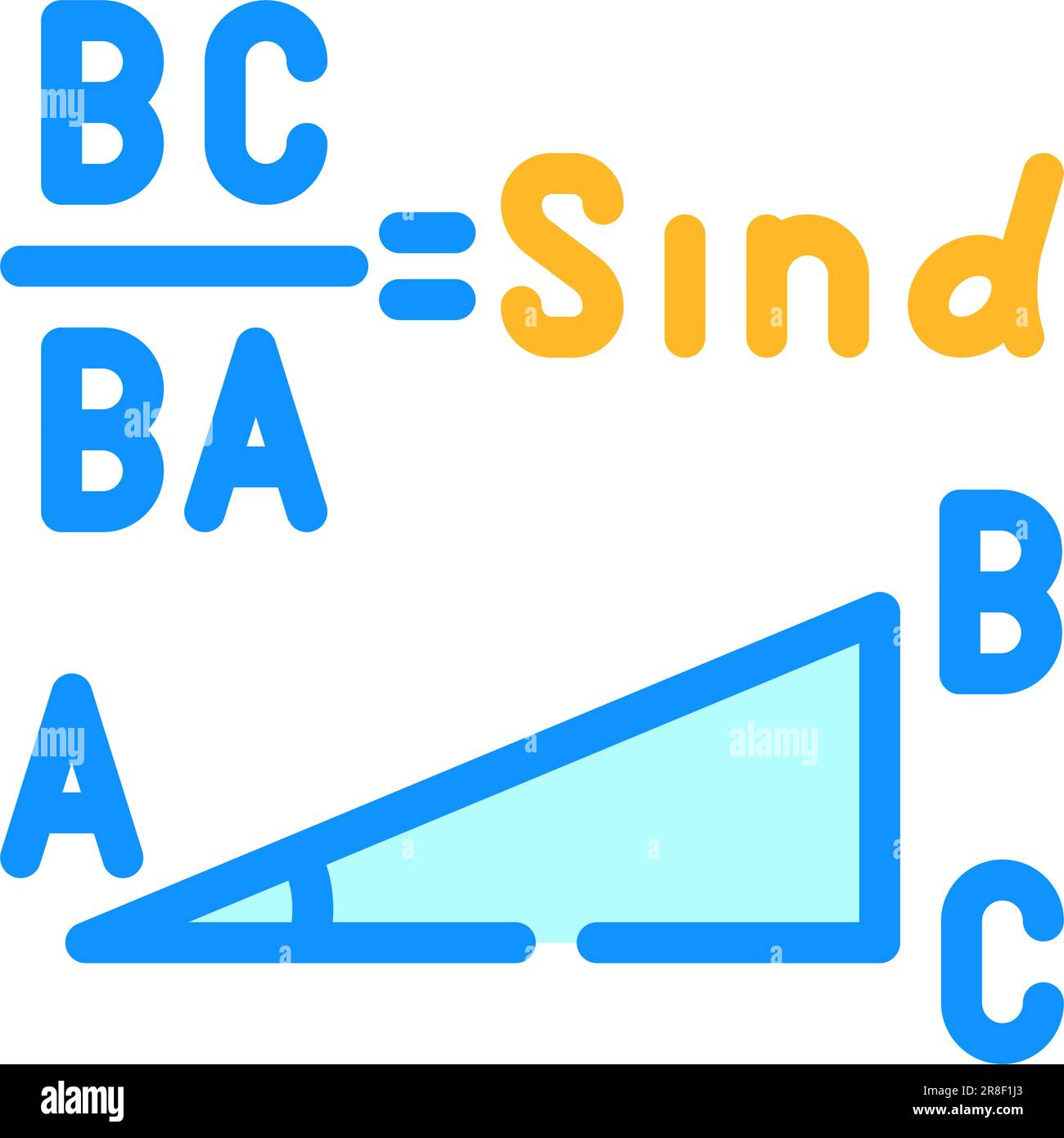 trigonometry math science education color icon vector illustration ...