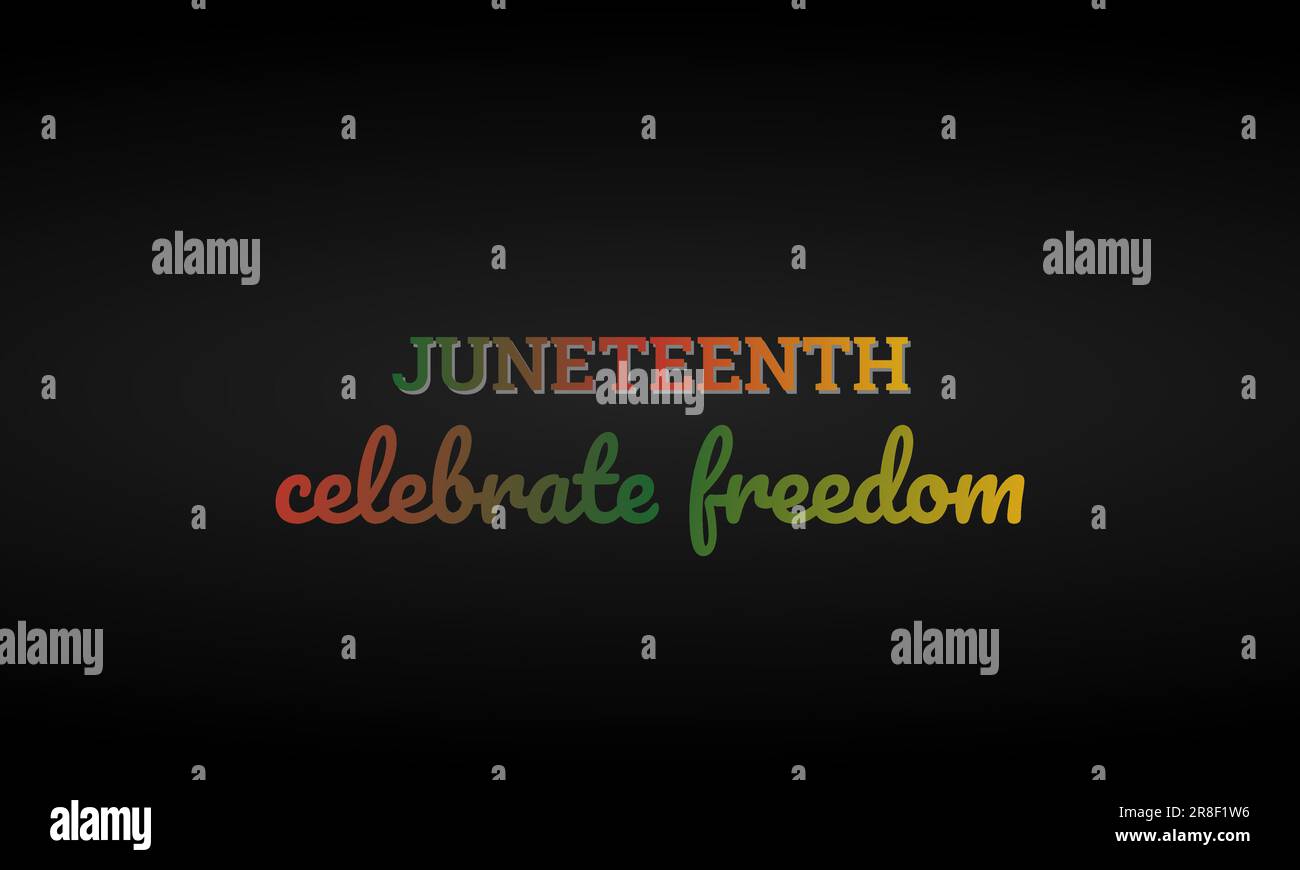 Celebrate freedom colorful vector calligraphy banner on black color ...