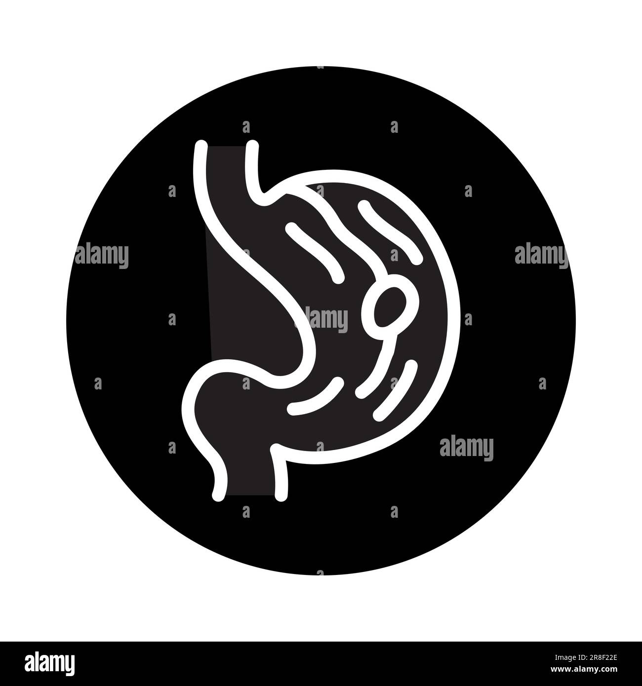Ulcer Stomach Color Line Icon Isolated Vector Element Outline Pictogram For Web Page Mobile