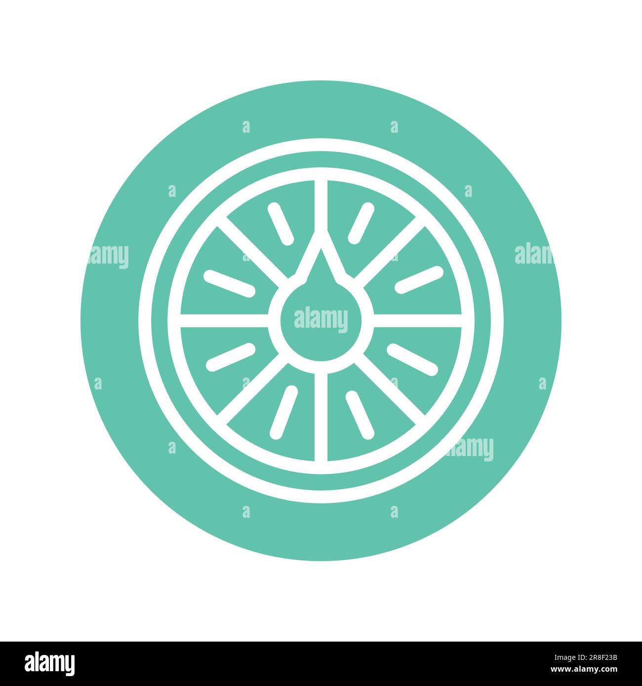 Fortune wheel color line icon. Isolated vector element. Outline ...