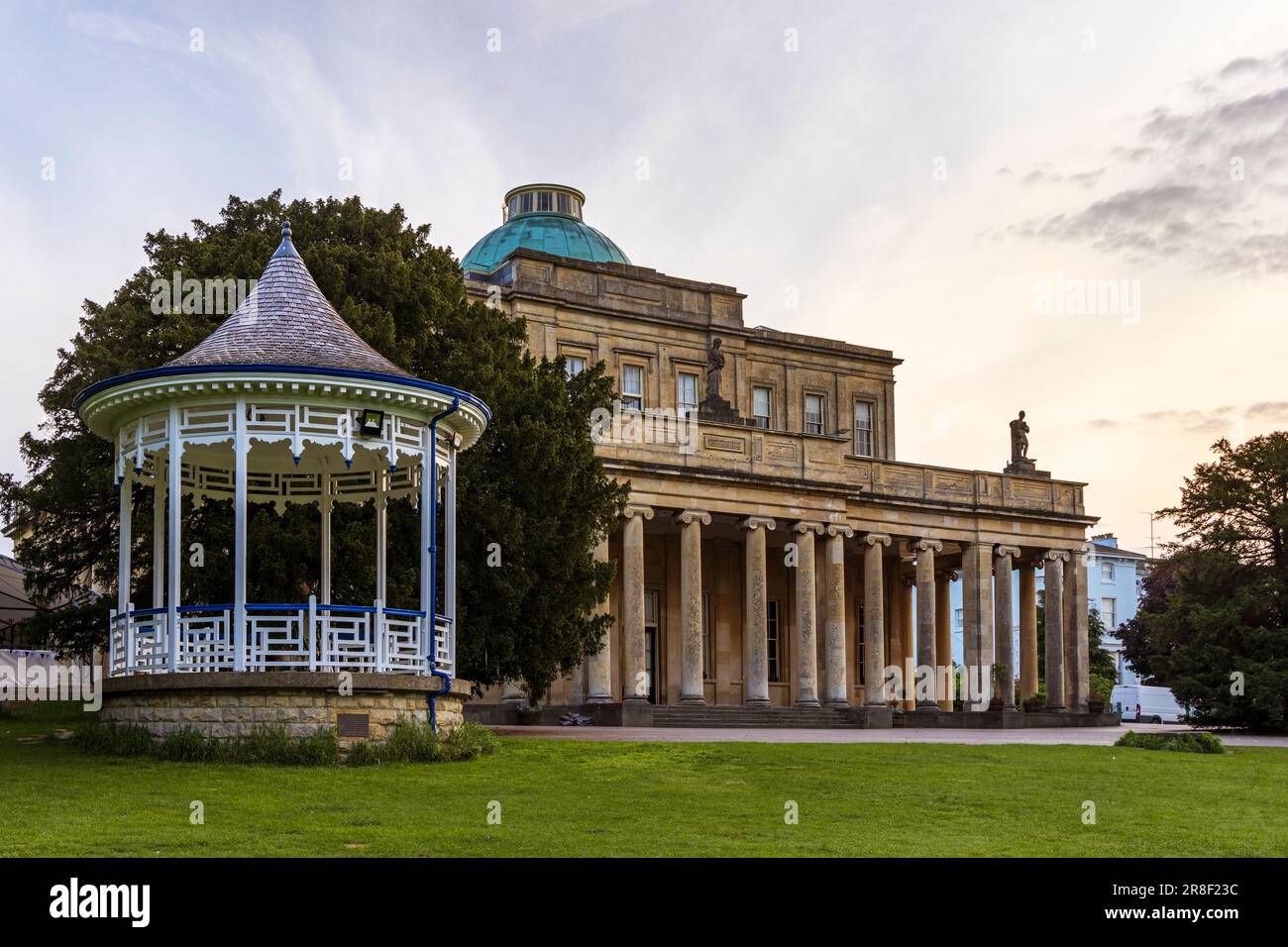 Pittville Pump Room and old spa mineral water buildings in Pittville ...
