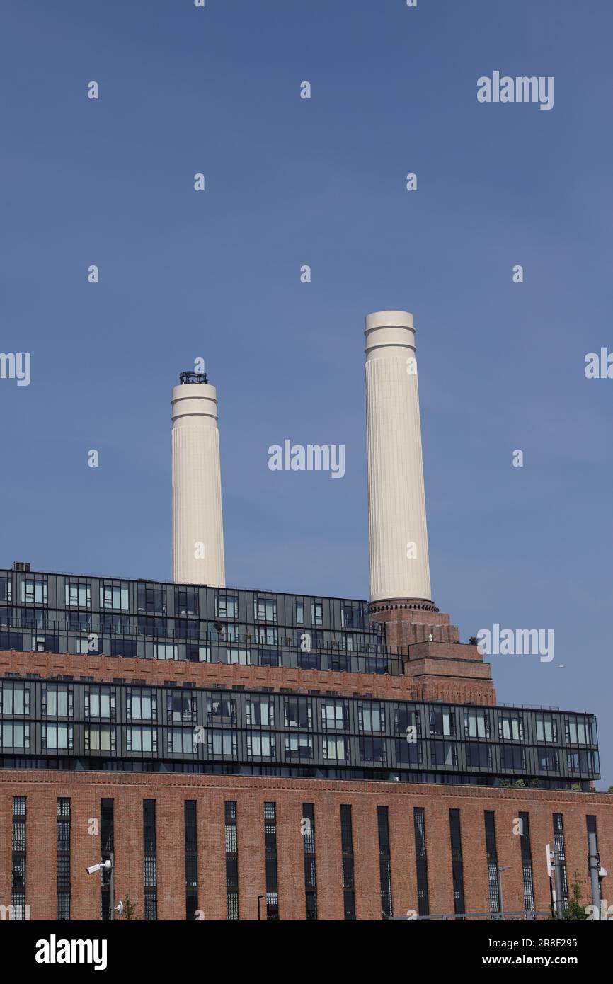 Exterior of Battersea Power Station with lift 109 viewpoint London June ...