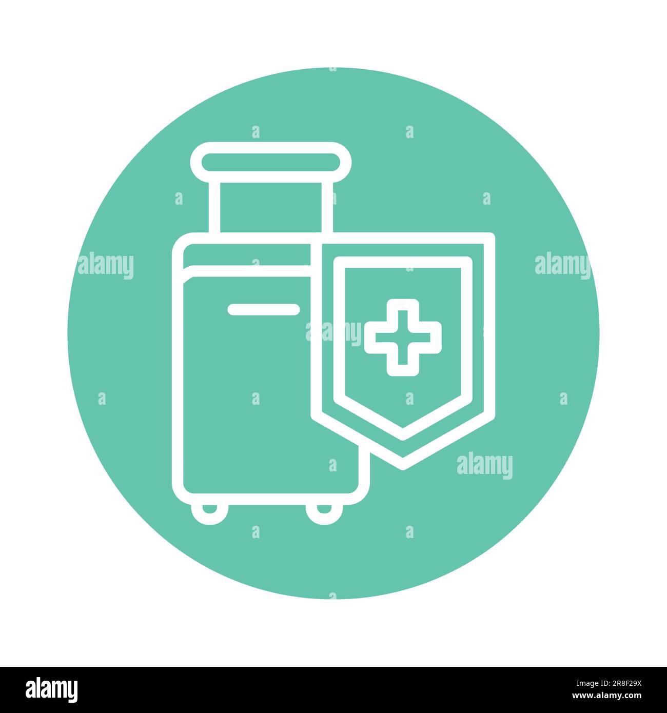 Safe travel color line icon. Isolated vector element. Outline pictogram ...