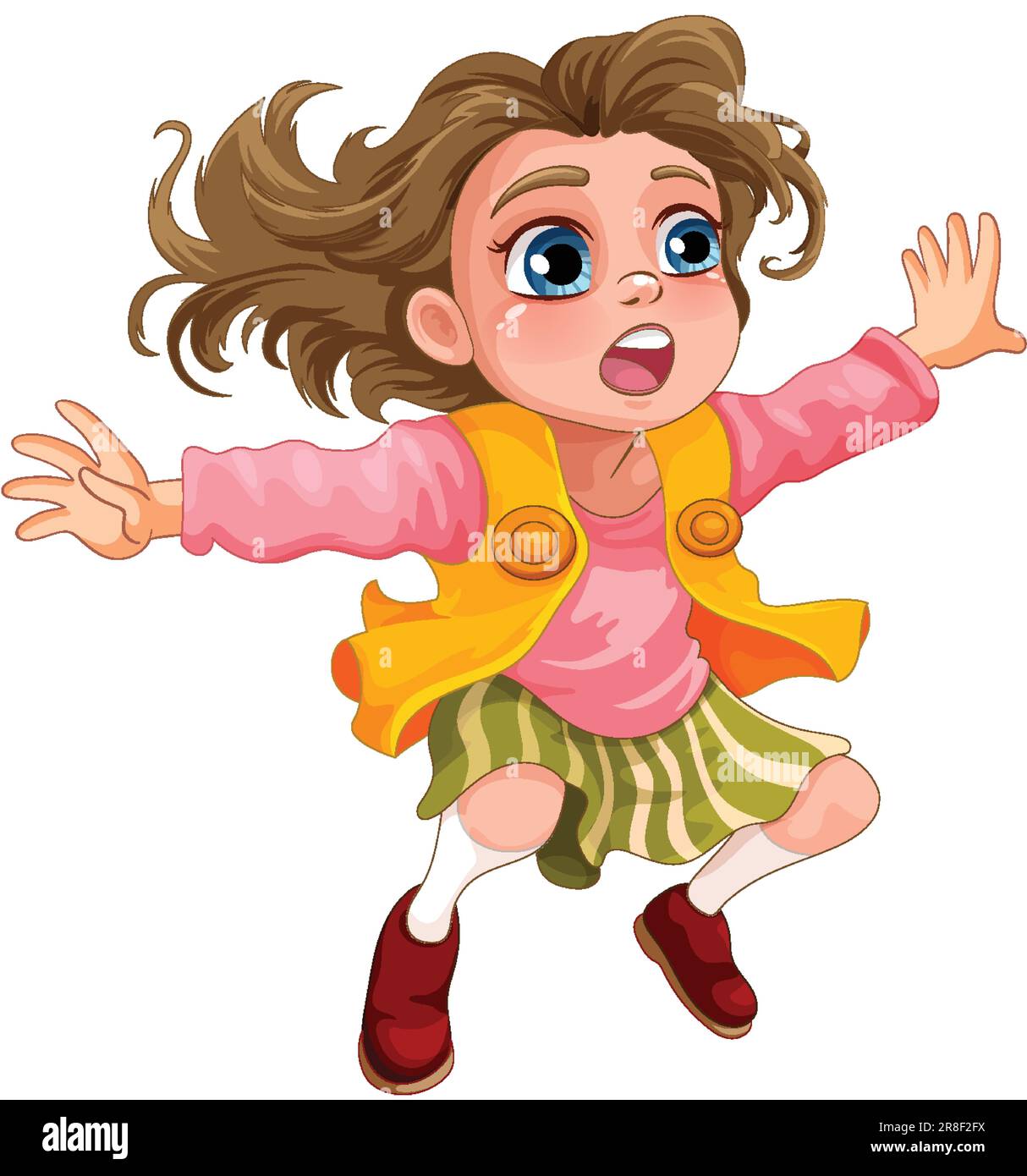 Jumping girl cartoon character illustration Stock Vector Image & Art ...