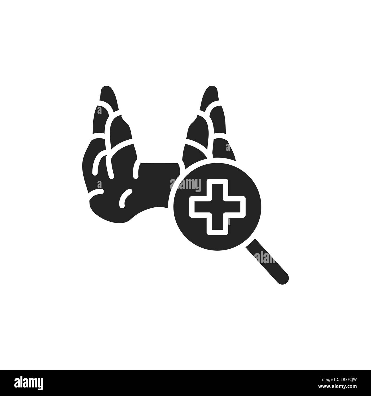 Examination thyroid gland color line icon. Isolated vector element ...