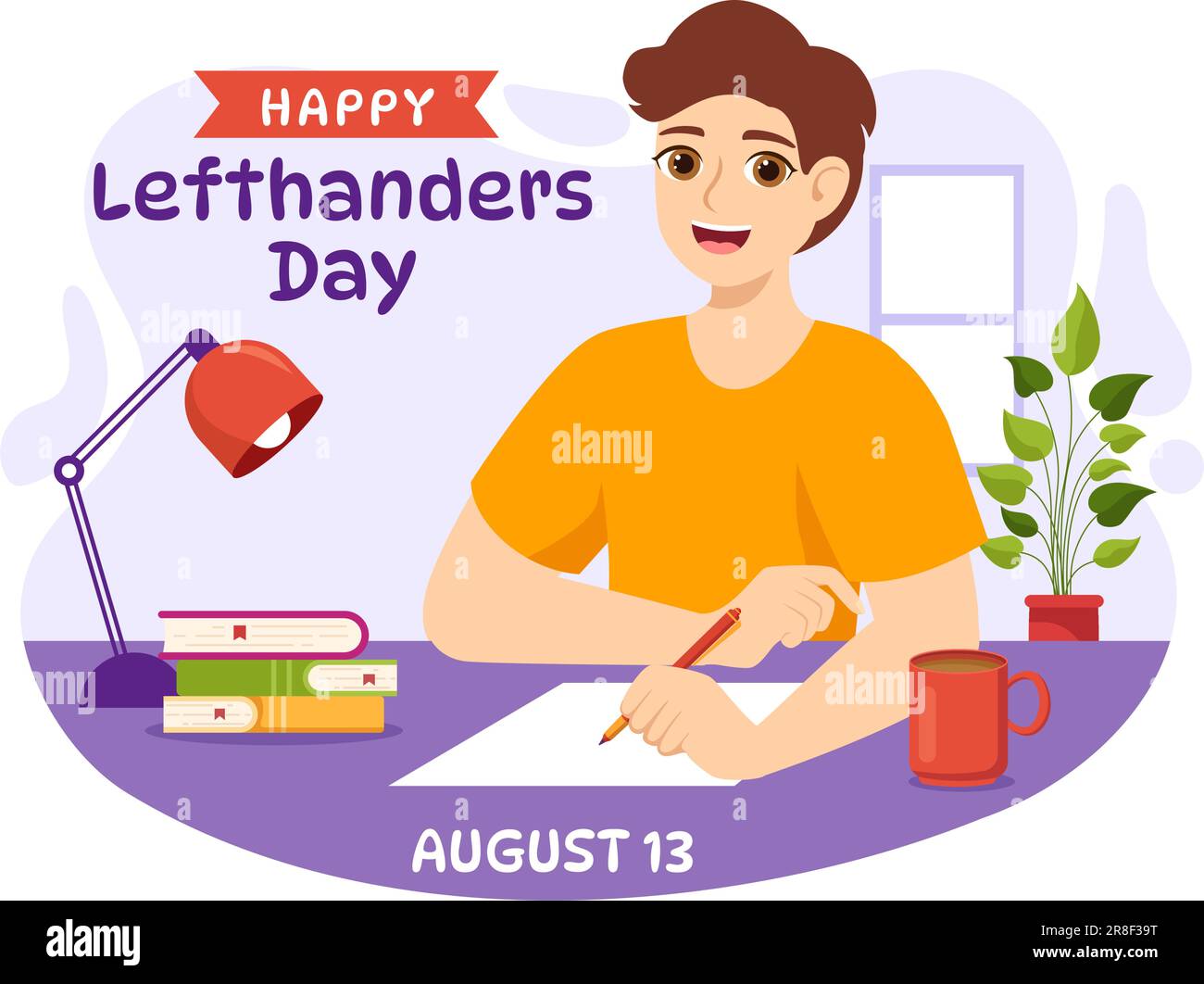 Happy LeftHanders Day Celebration Vector Illustration with Raise ...