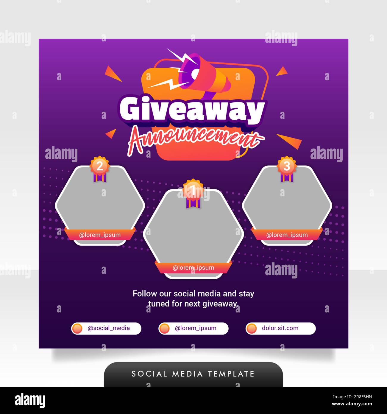 Giveaway winner announcement social media post banner template Stock ...