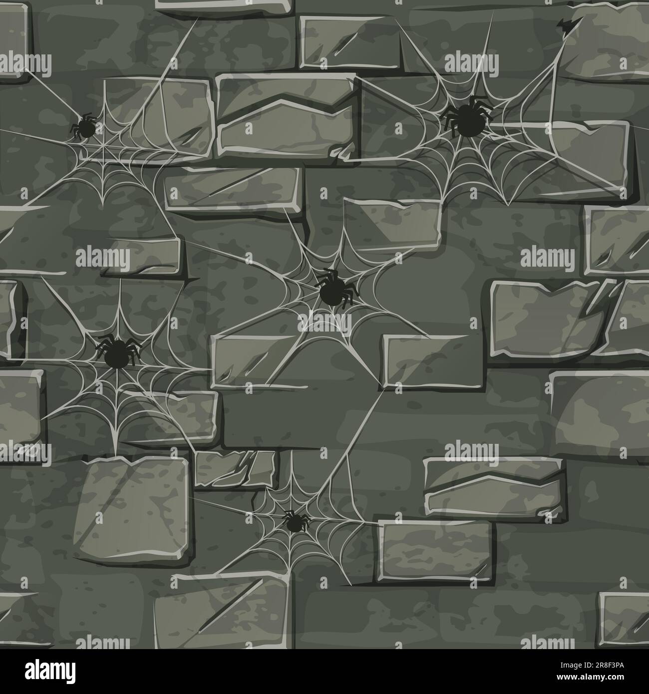 Stone wall texture with spider web for 2D game Stock Vector Image & Art ...