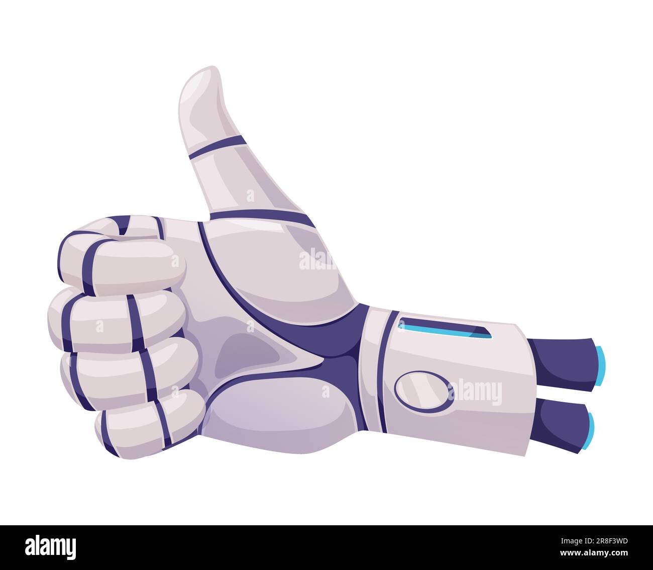 Robot hand with thumb finger up, ok sign. Vector future artificial ...