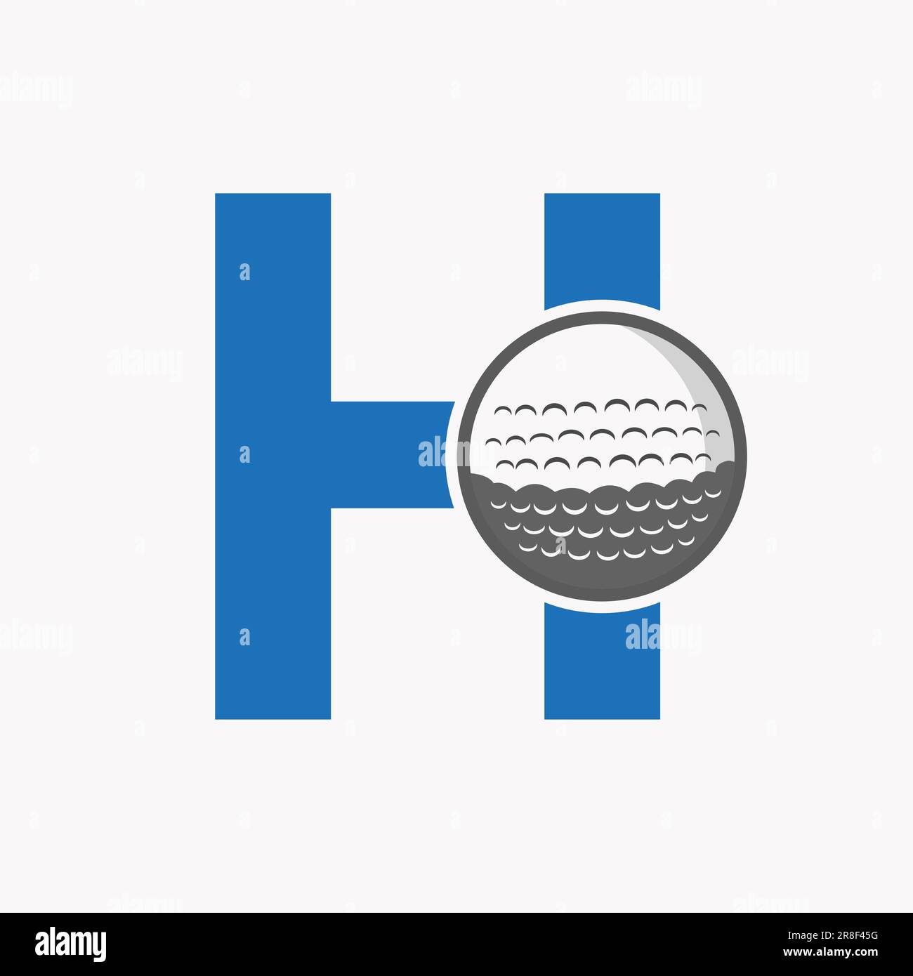 Golf Logo On Letter H. Initial Hockey Sport Academy Sign, Club Symbol ...