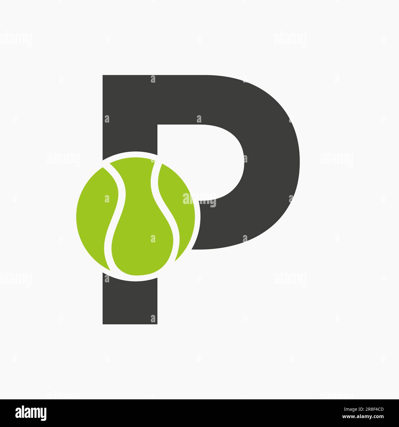 Tennis Logo On Letter P. Tennis Sport Academy, Club Logo Sign Stock ...