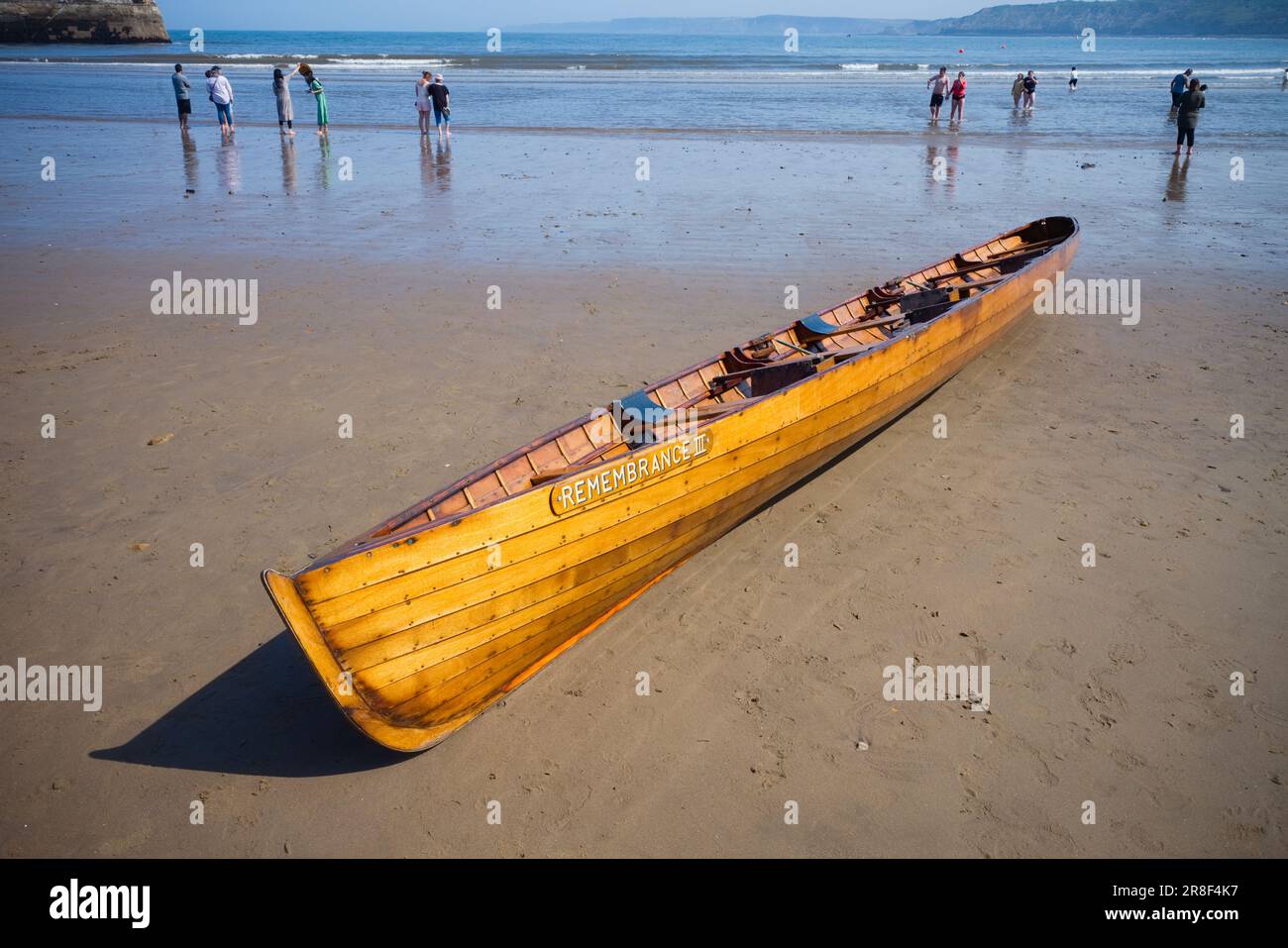 Remembrance III a sea going traditional rowing boat on the beach at ...