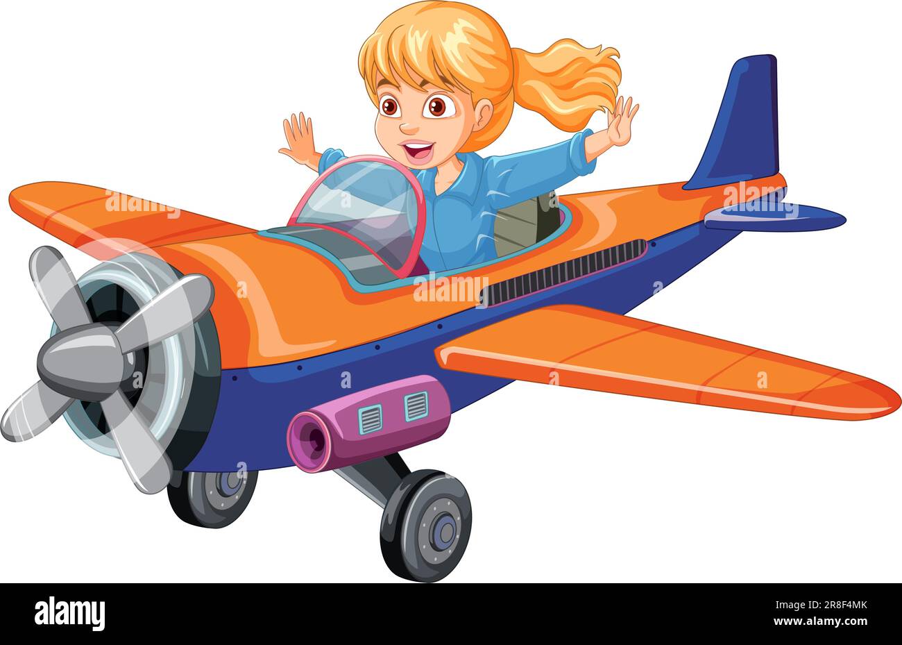 Female pilot flying jet plane illustration Stock Vector Image & Art - Alamy