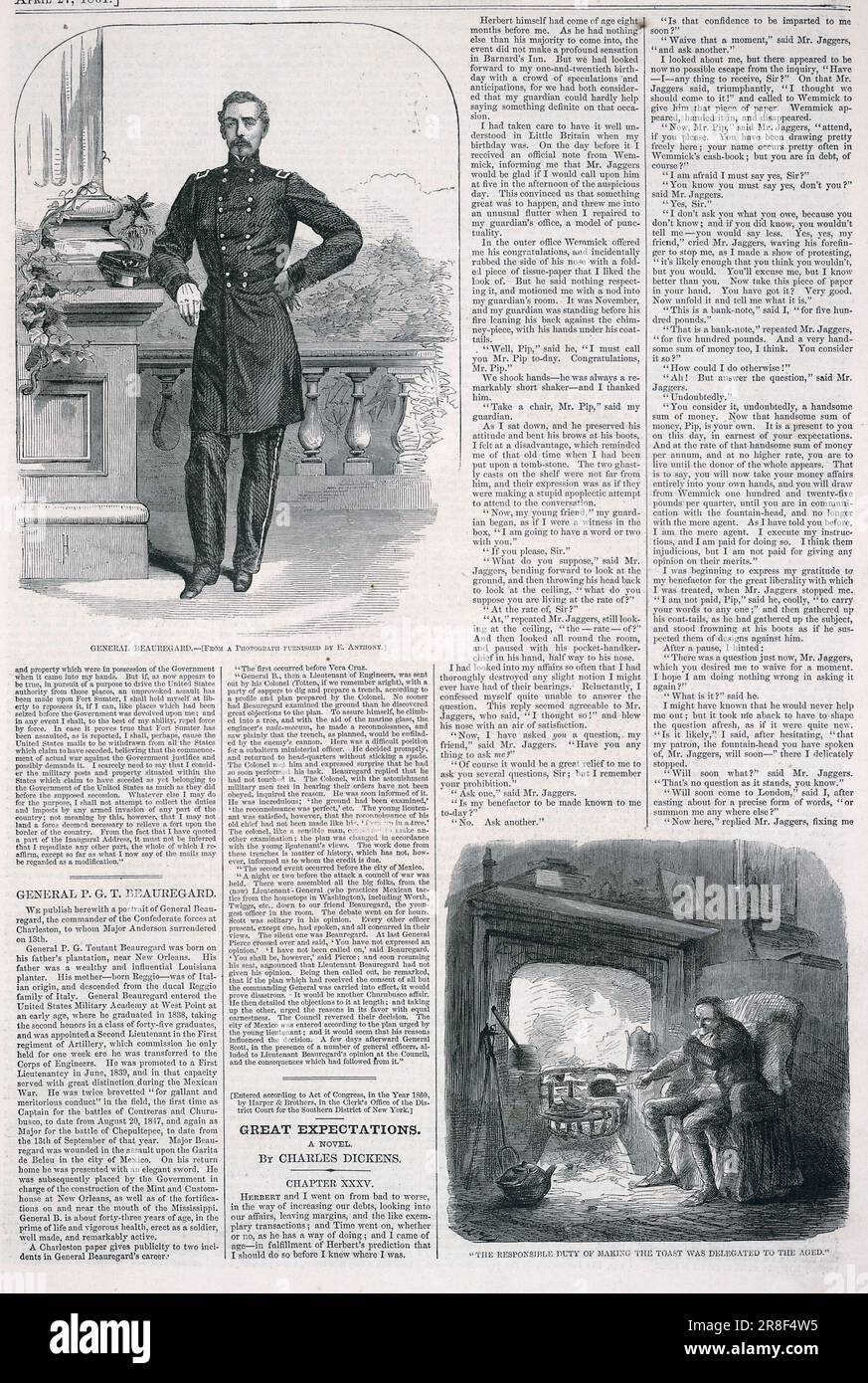 General Beauregard, from Harper's Weekly, April 27, 1861 1861 by ...