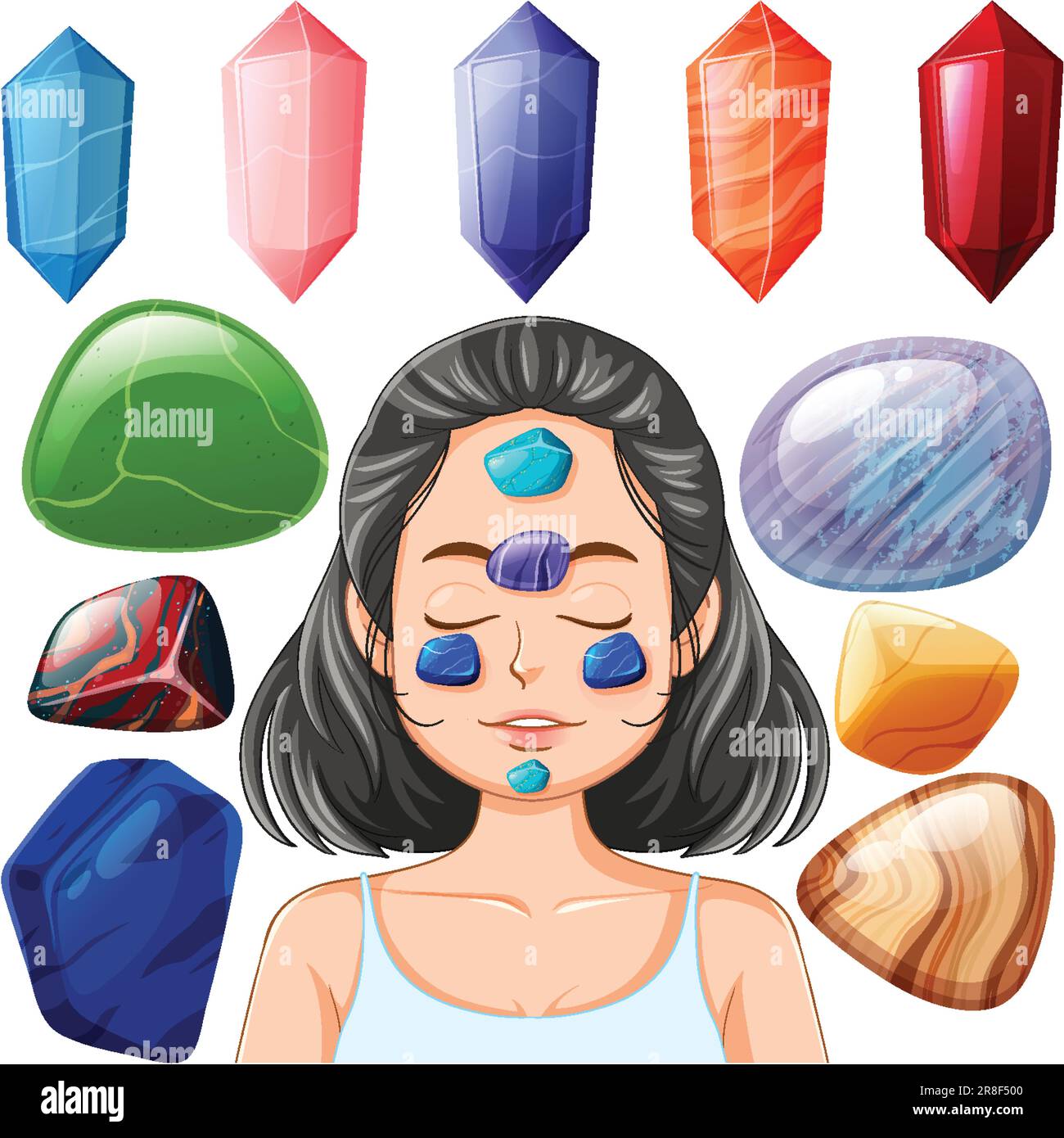 Set of lucky gem stone illustration Stock Vector Image & Art - Alamy