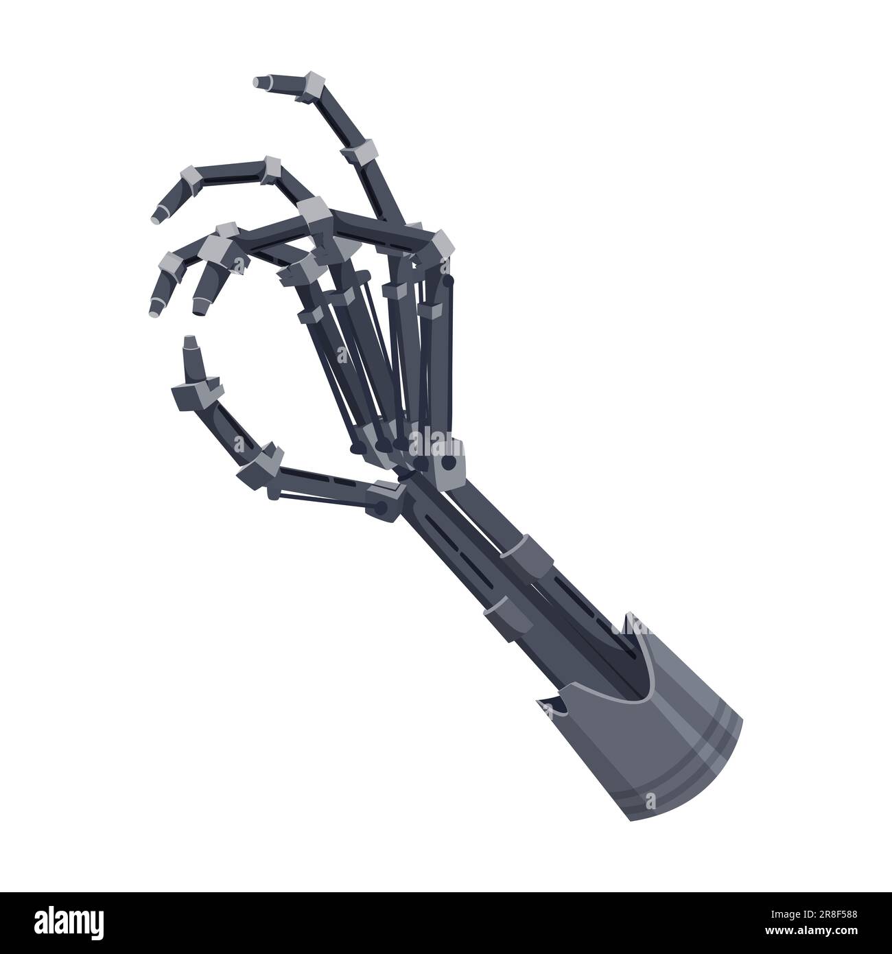 Robot hand showing, cyborg droid mechanical prosthesis. Vector arm ...