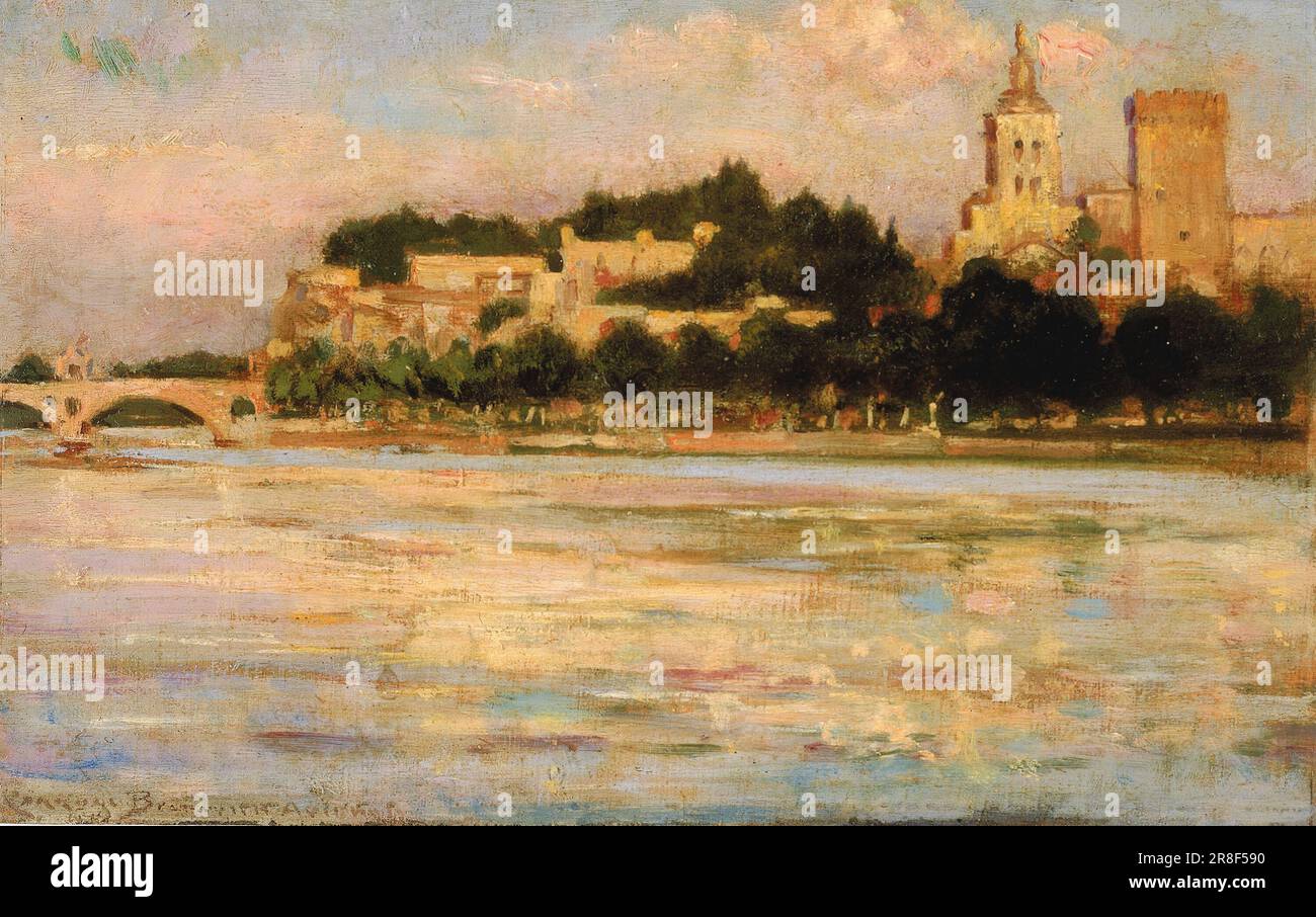 The Palace of the Popes and Pont d'Avignon 1911 by Carroll Beckwith ...