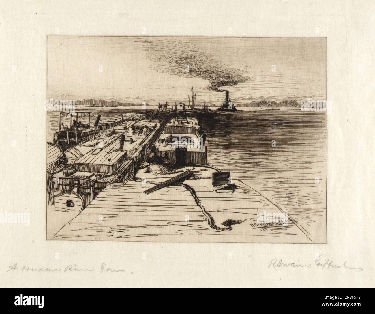 A Hudson River Tow 1879 by Robert Swain Gifford, born Naushon Island ...