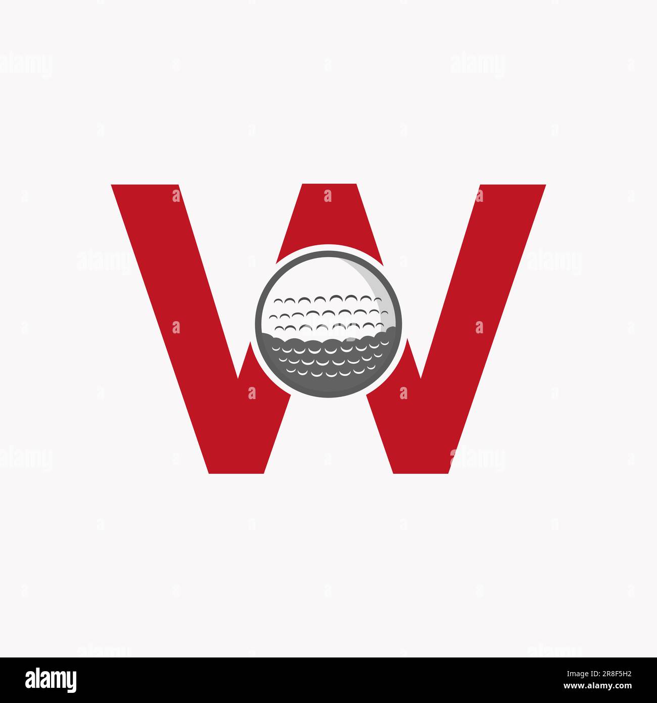 Golf Logo On Letter W. Initial Hockey Sport Academy Sign, Club Symbol ...