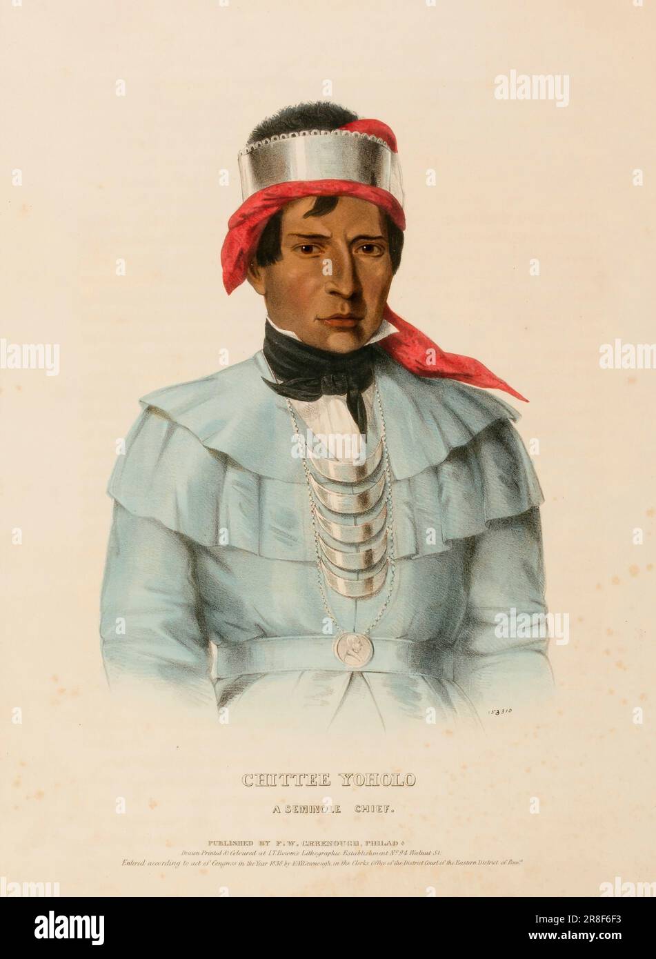 CHITTEE-YOHOLO. A SEMINOLE CHIEF., from History of the Indian Tribes of ...