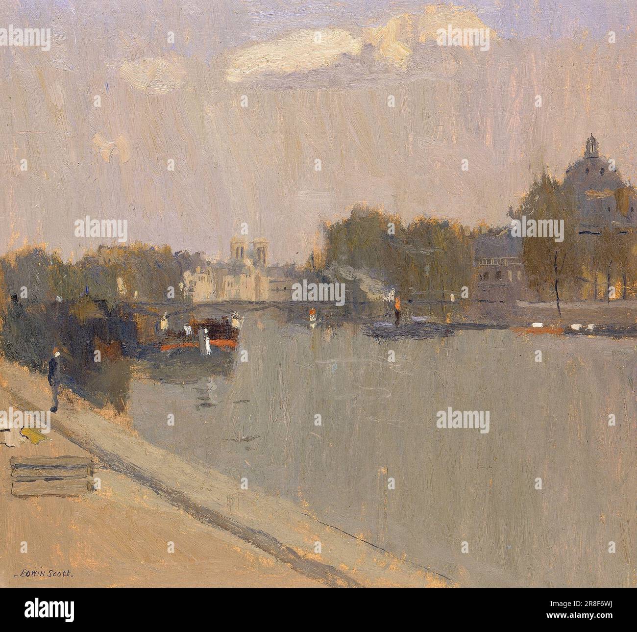 The Seine at Paris (L'Institute) n.d. by Frank Edwin Scott, born ...