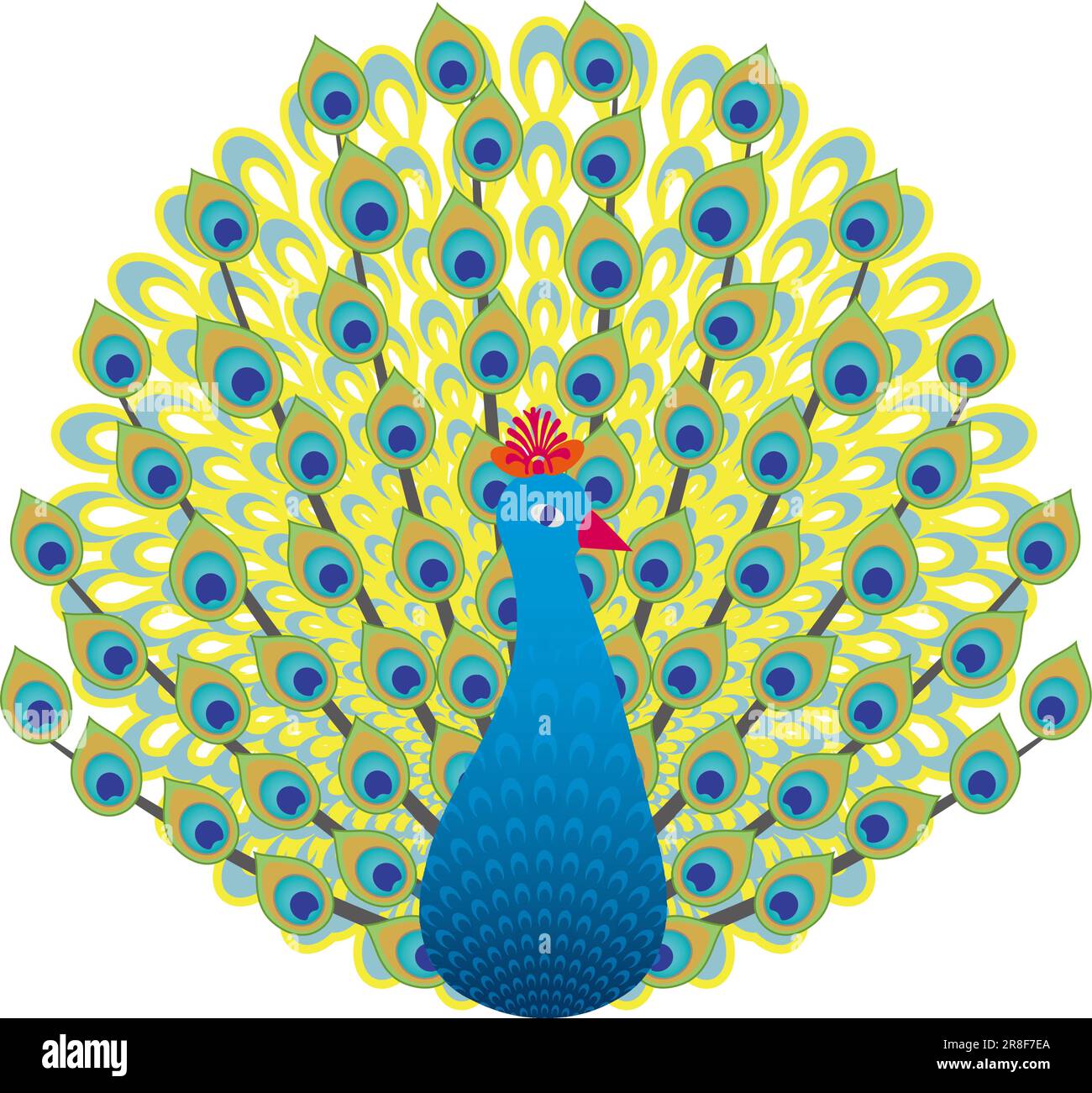 Colorful Peacock Rangoli Design Isolated On A White Background. Vector ...