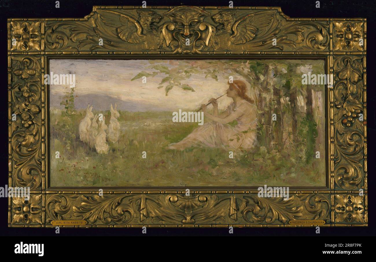Girl with Rabbits 1886 by Frederick Stuart Church, Grand Rapids, MI ...
