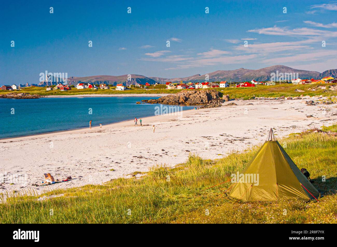 Camping on one of the many fantastic beaches ov Vesterålen, Northern ...