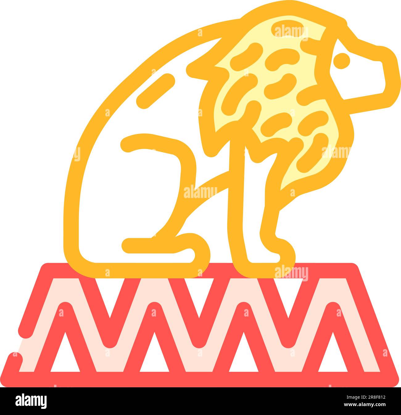 lion tamer carnival vintage show color icon vector illustration Stock ...