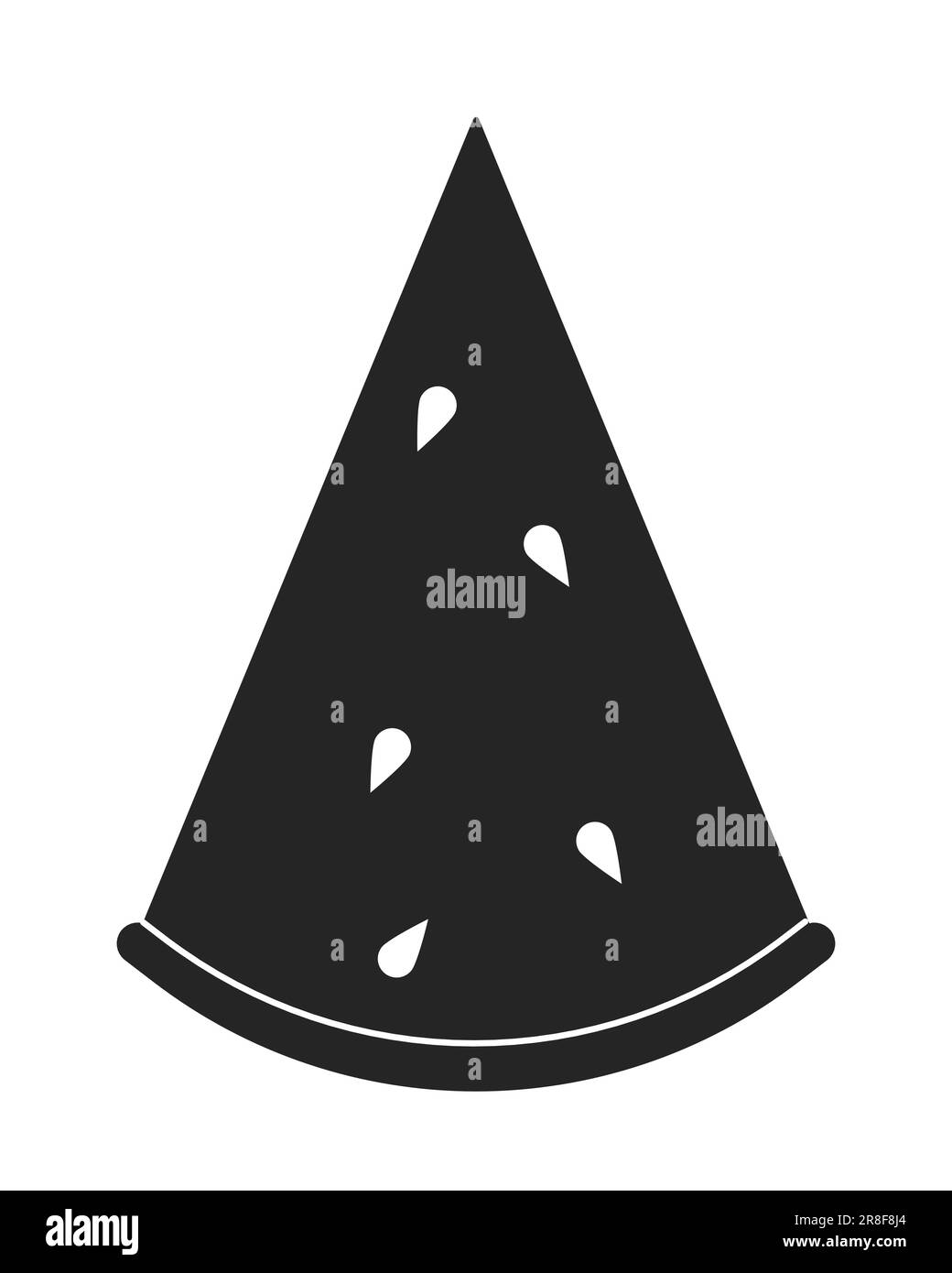 Watermelon Slice Flat Monochrome Isolated Vector Object Stock Vector