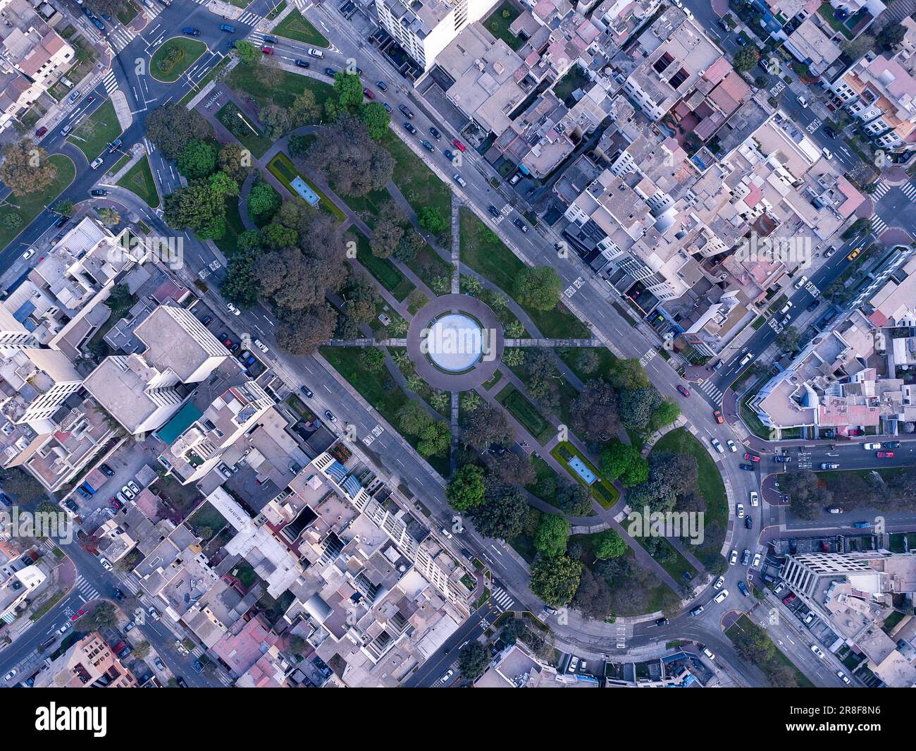 Miraflores Lima Peru Park. Green on Concrete Jungle. Outdoor. Fountain ...