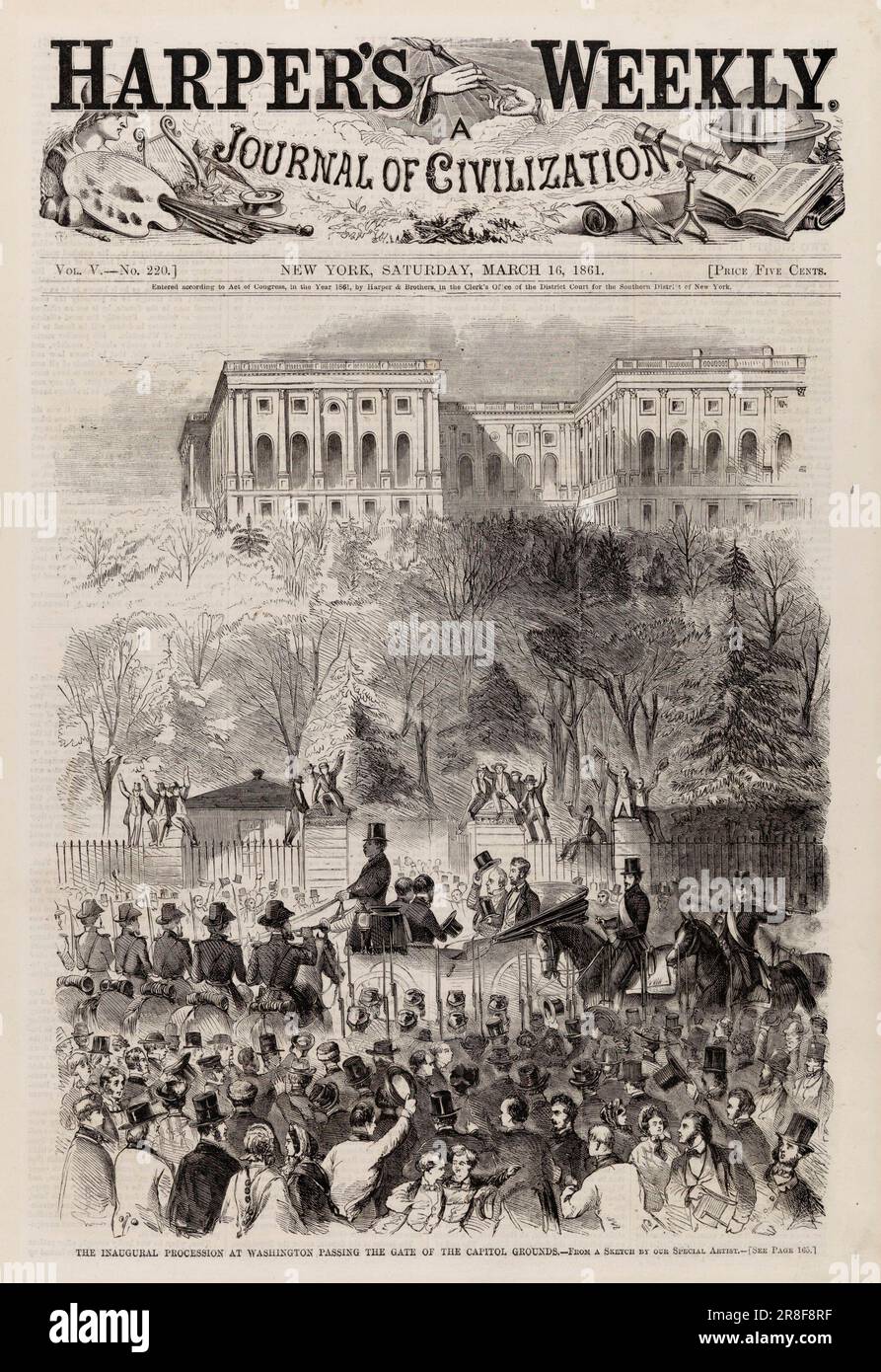 The Inaugural Procession at Washington Passing the Gate of the Capitol ...