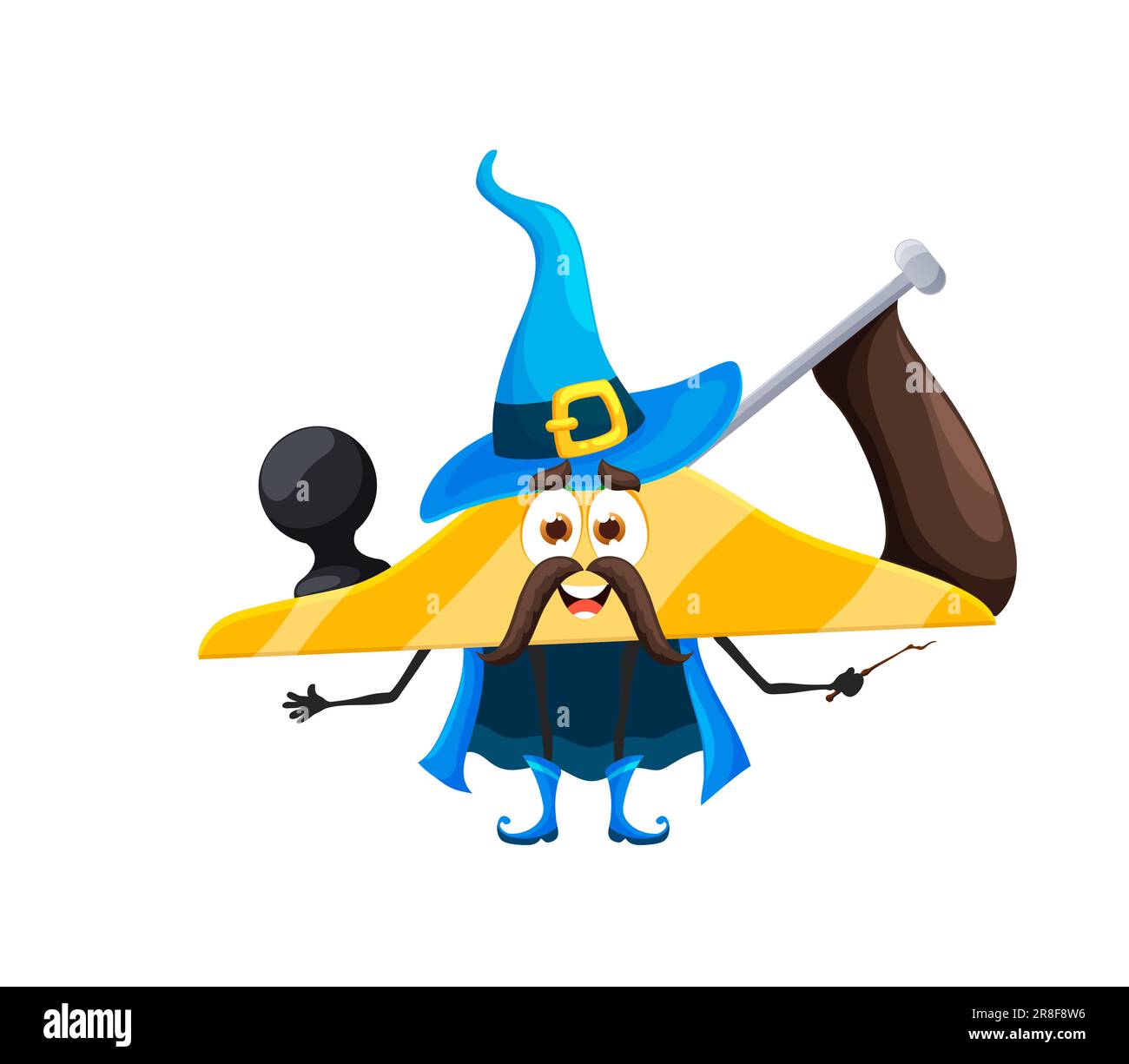 Cartoon Halloween plane tool wizard character. Funny magician DIY ...