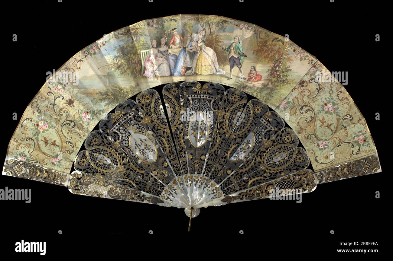 French Fan 1850-1900 by Unidentified (French Stock Photo - Alamy