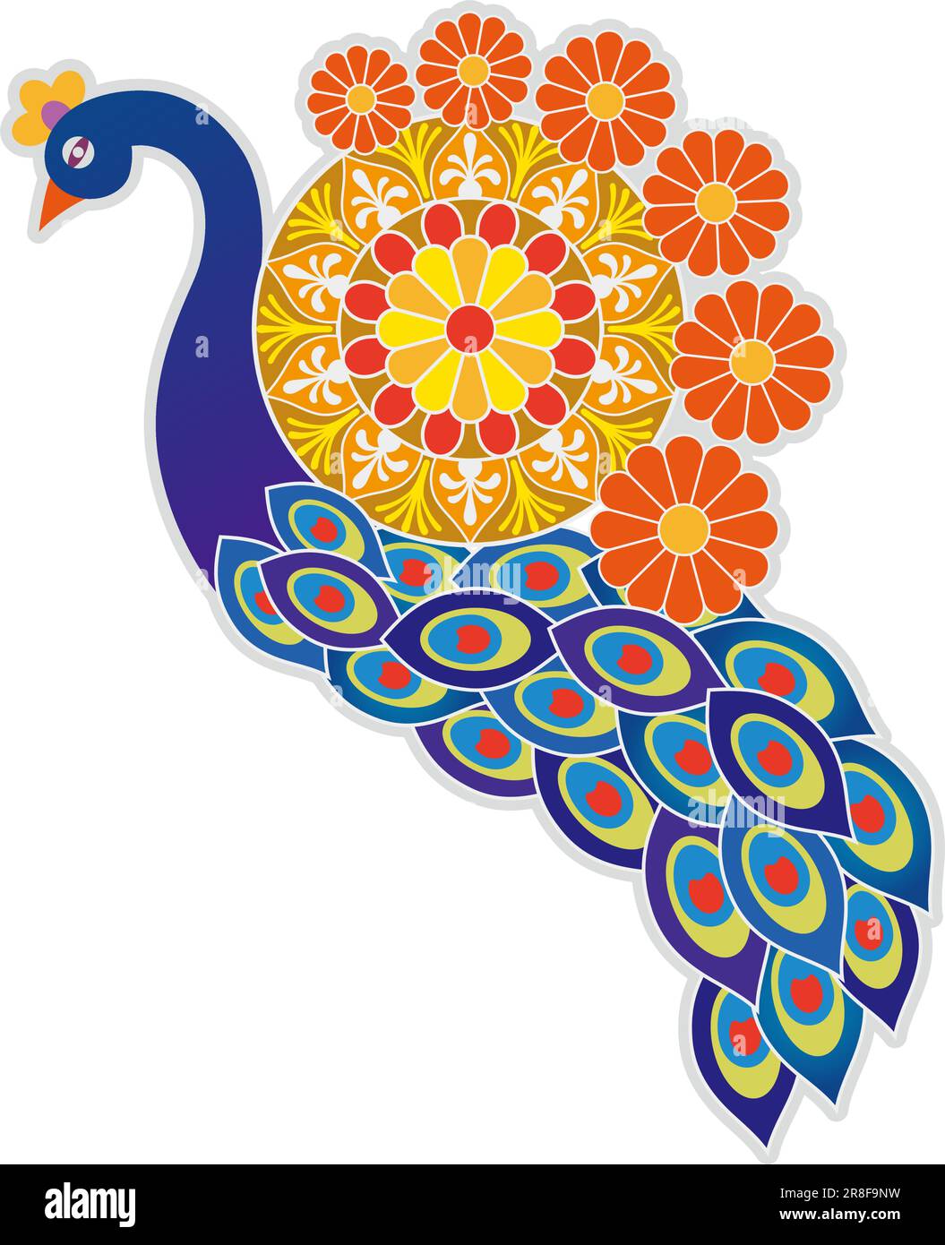 Colorful Rangoli Pattern Design For Diwali Isolated On A White ...