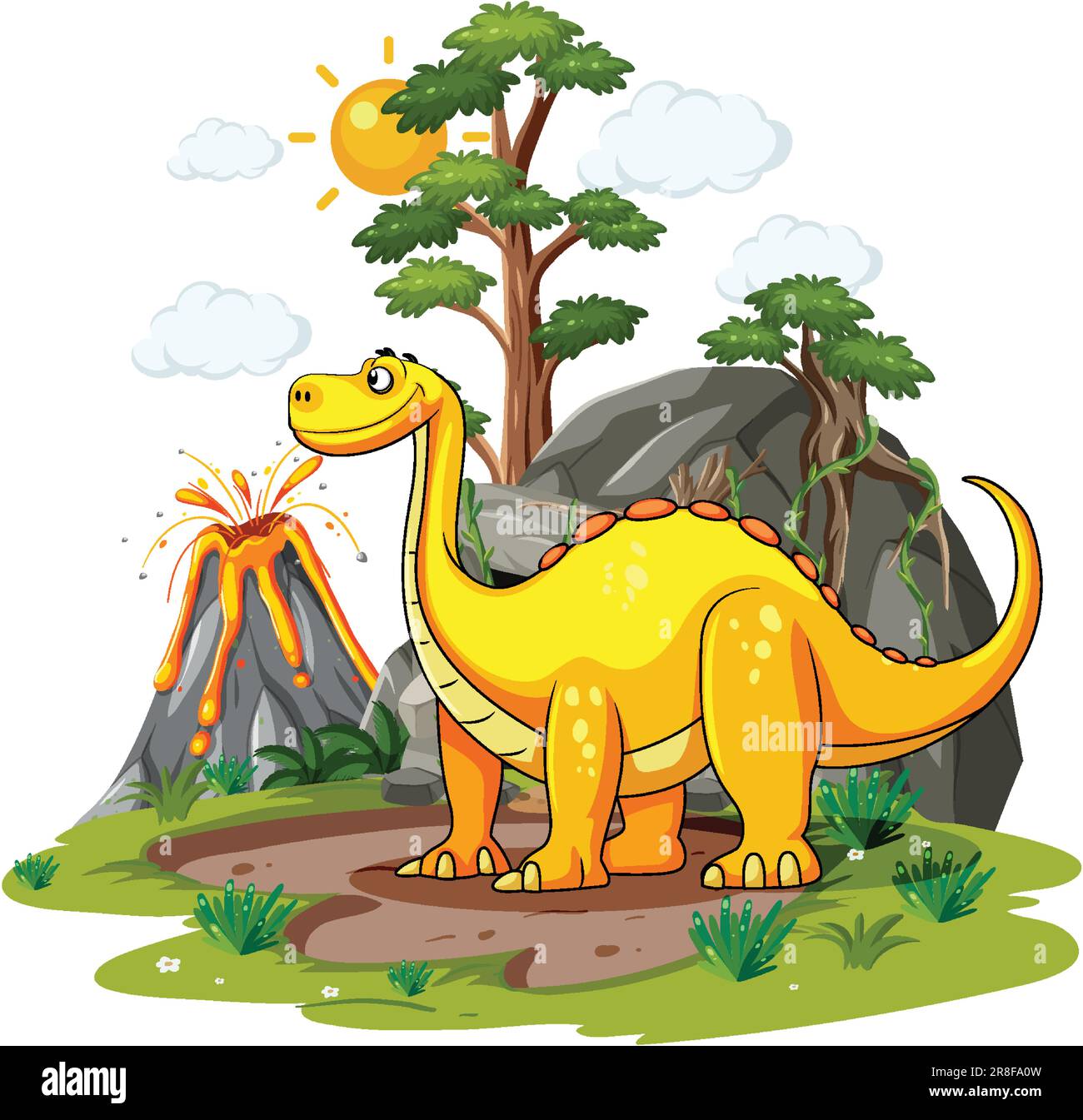 Dinosaur in Cartoon Style illustration Stock Vector Image & Art - Alamy