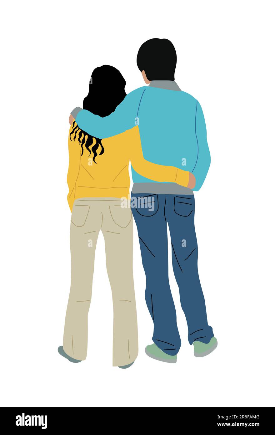 Back side of couple Stock Vector Images - Alamy