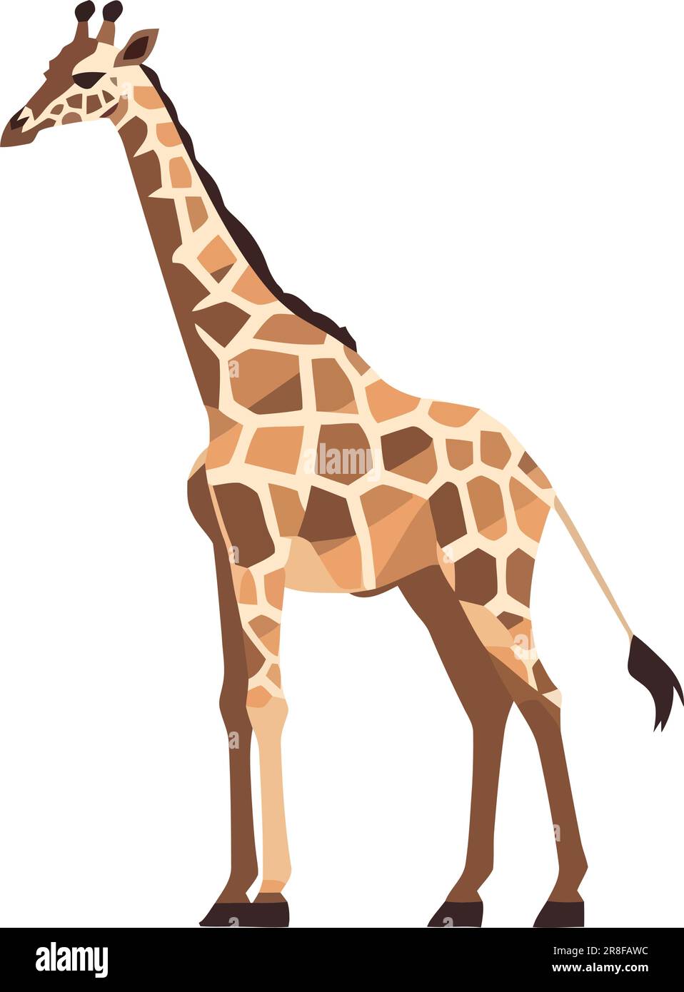 Standing giraffe, cute cartoon design isolated Stock Vector Image & Art ...