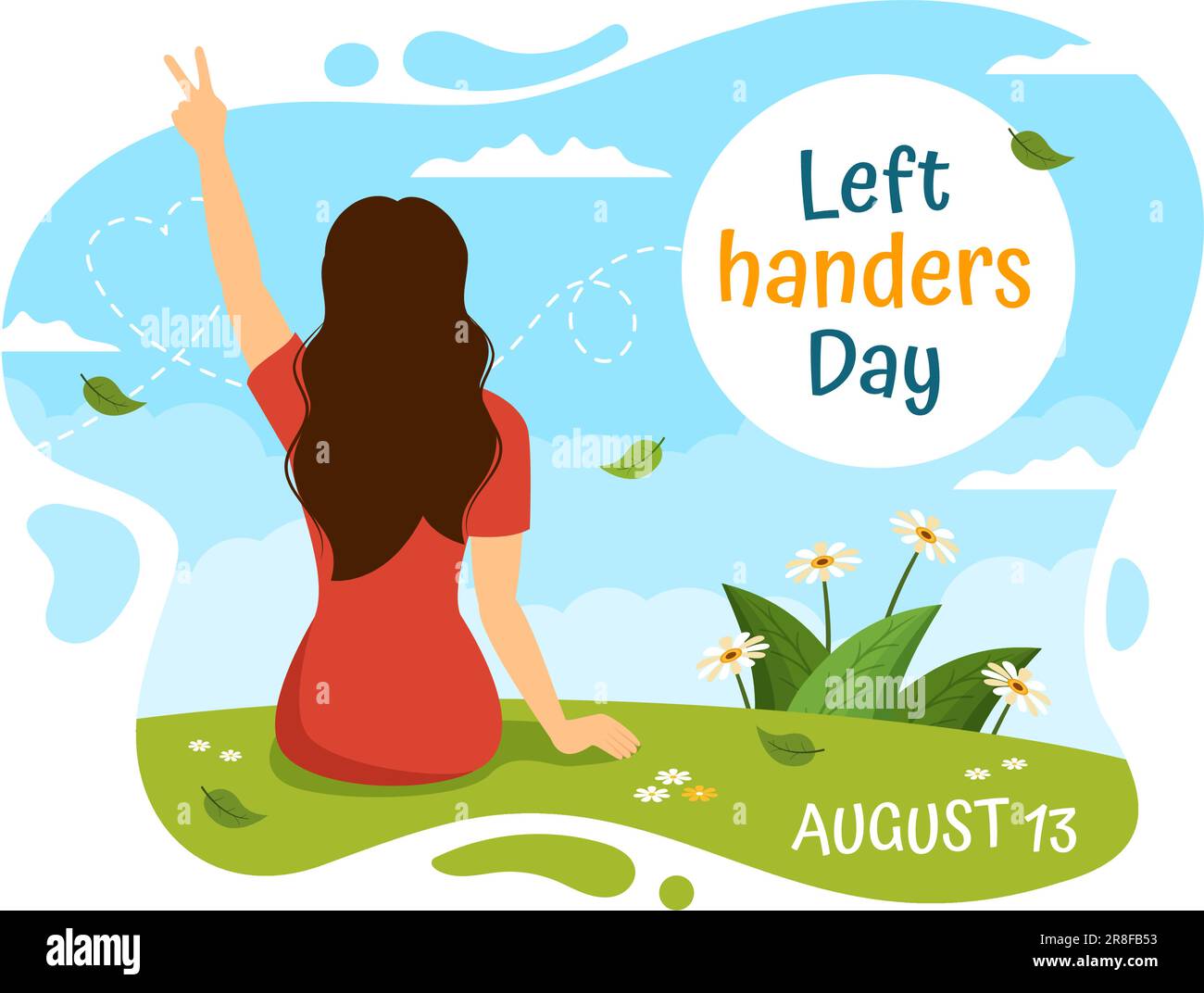 Happy LeftHanders Day Celebration Vector Illustration with Raise ...