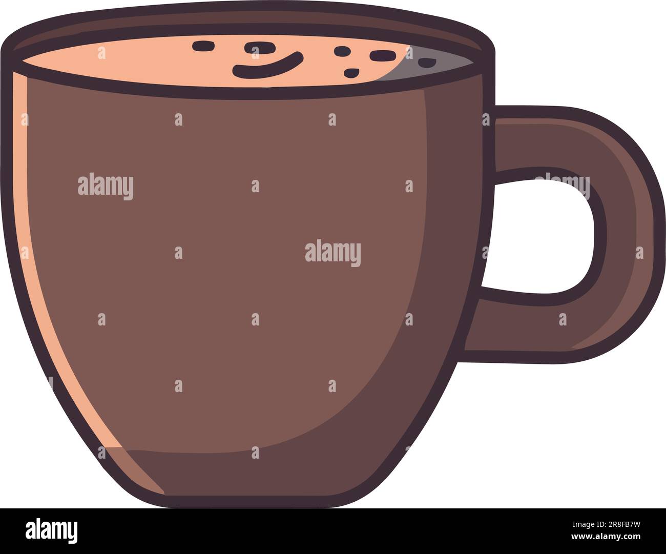 Cute cartoon coffee mug with frothy cappuccino Stock Vector Image & Art ...